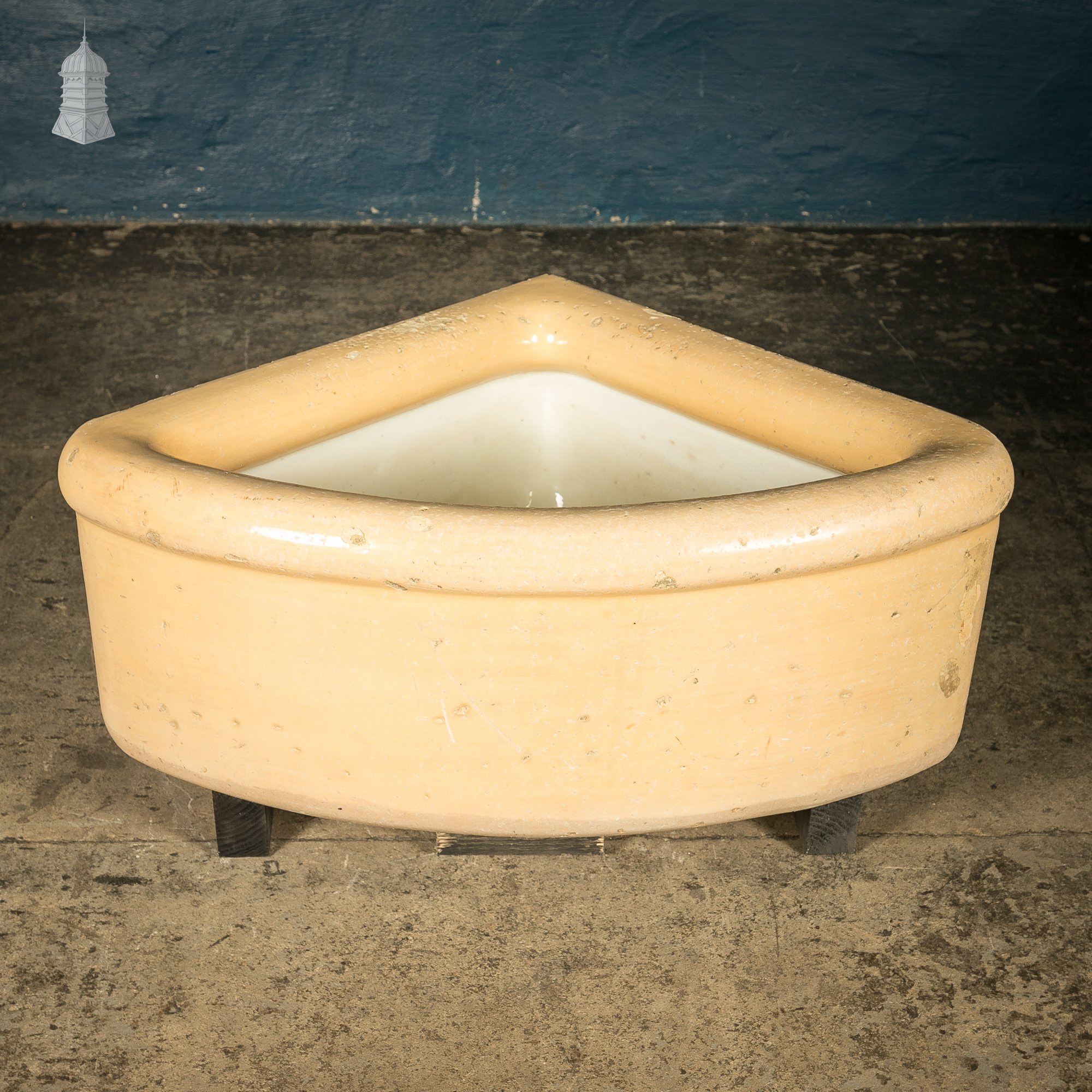 Period Cane and White Corner Trough Sink Planter | Norfolk Reclamation