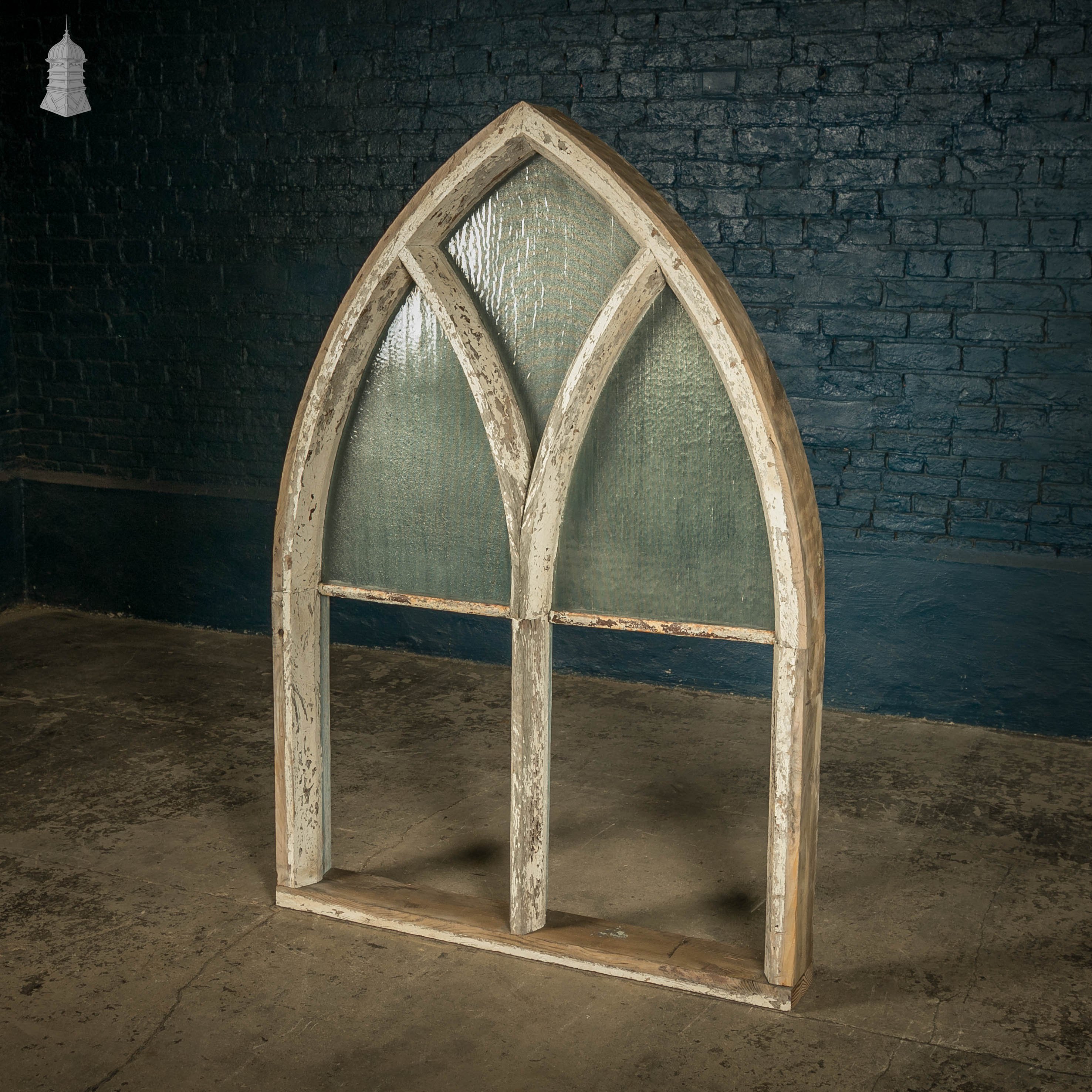 Gothic Arched Window, Timber with Distressed Paint Finish | Norfolk ...