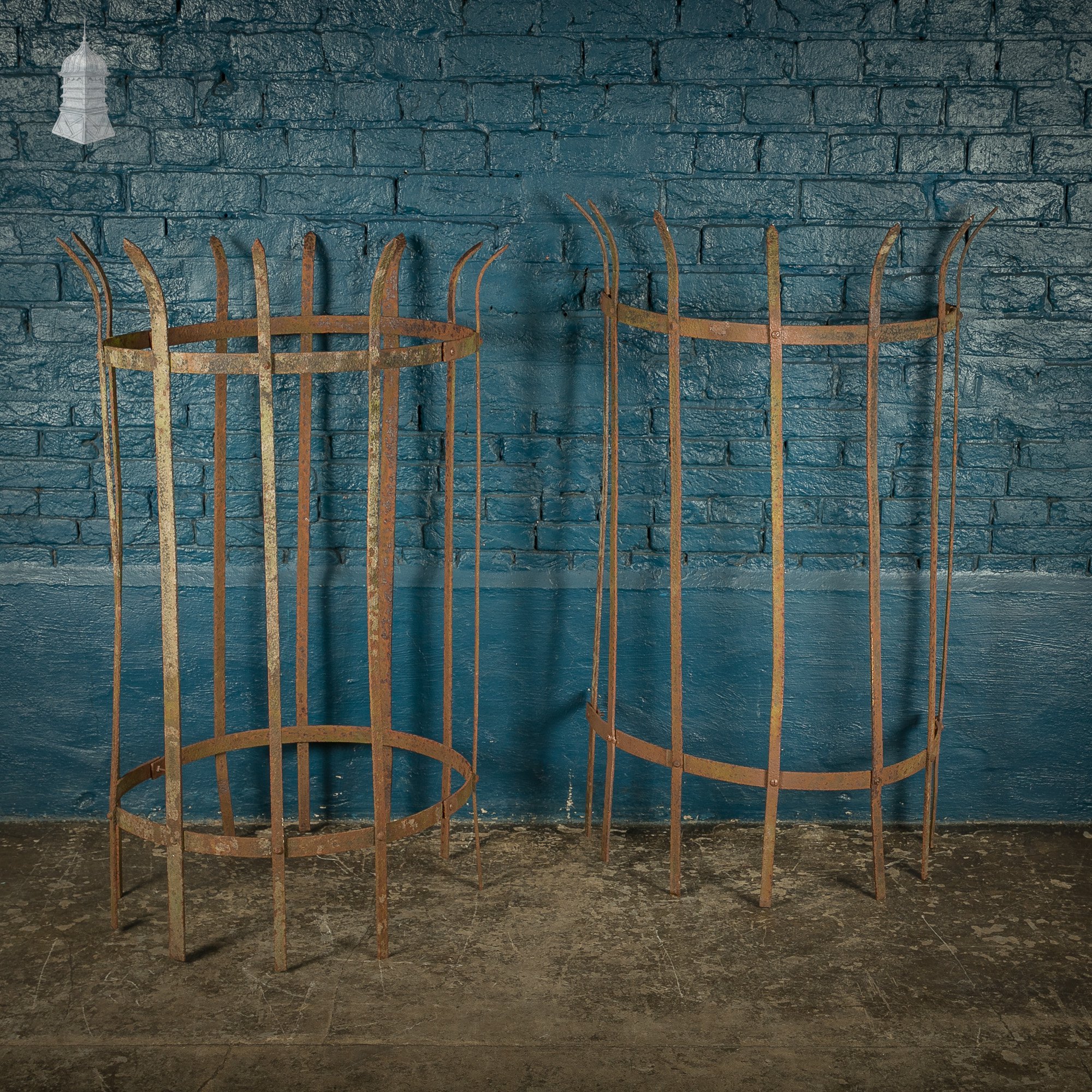 Pair of 4ft Wrought Iron Plant Supports Tree Guards | Norfolk Reclamation