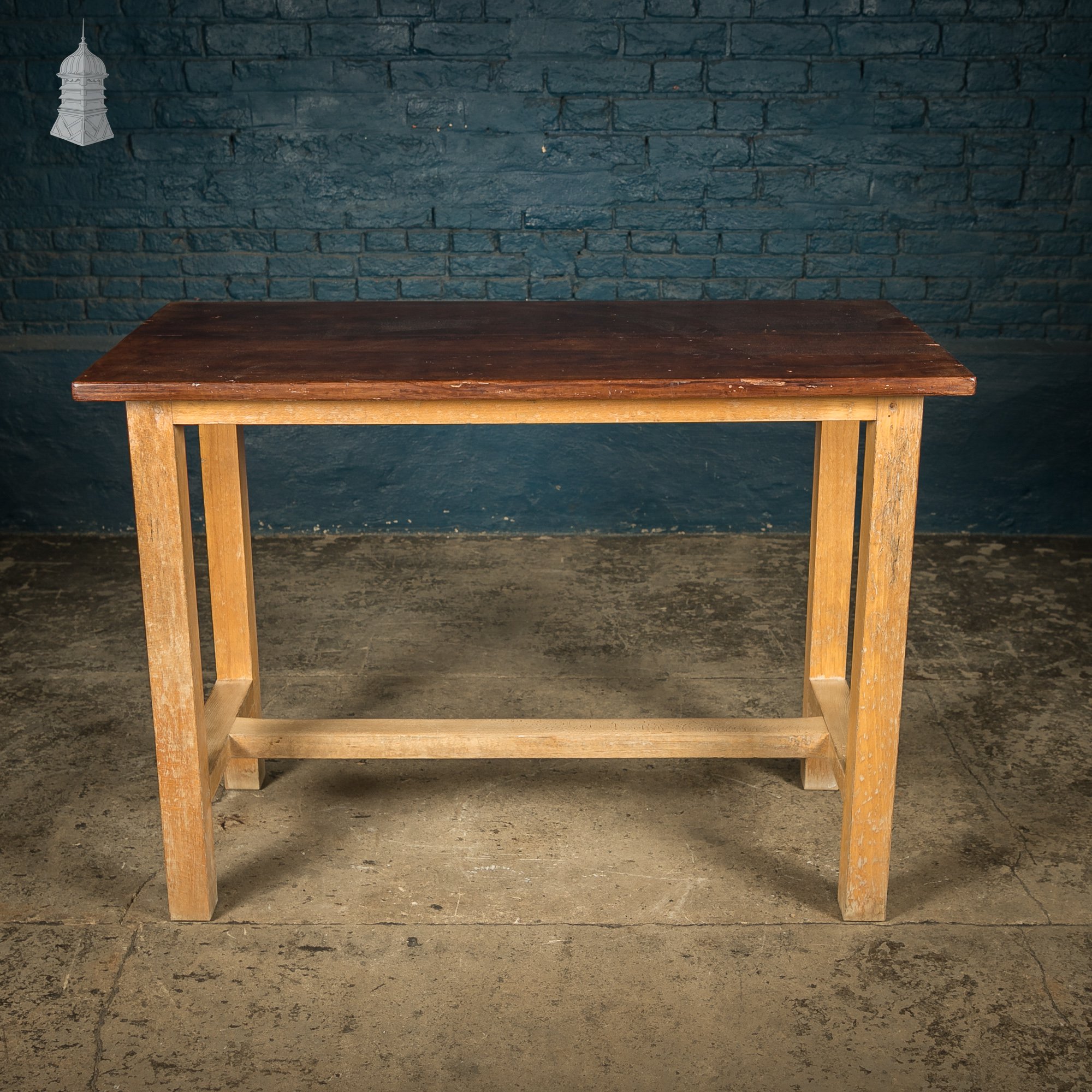School Workbench Table, Mid Century Beech and Iroko Science Laboratory ...