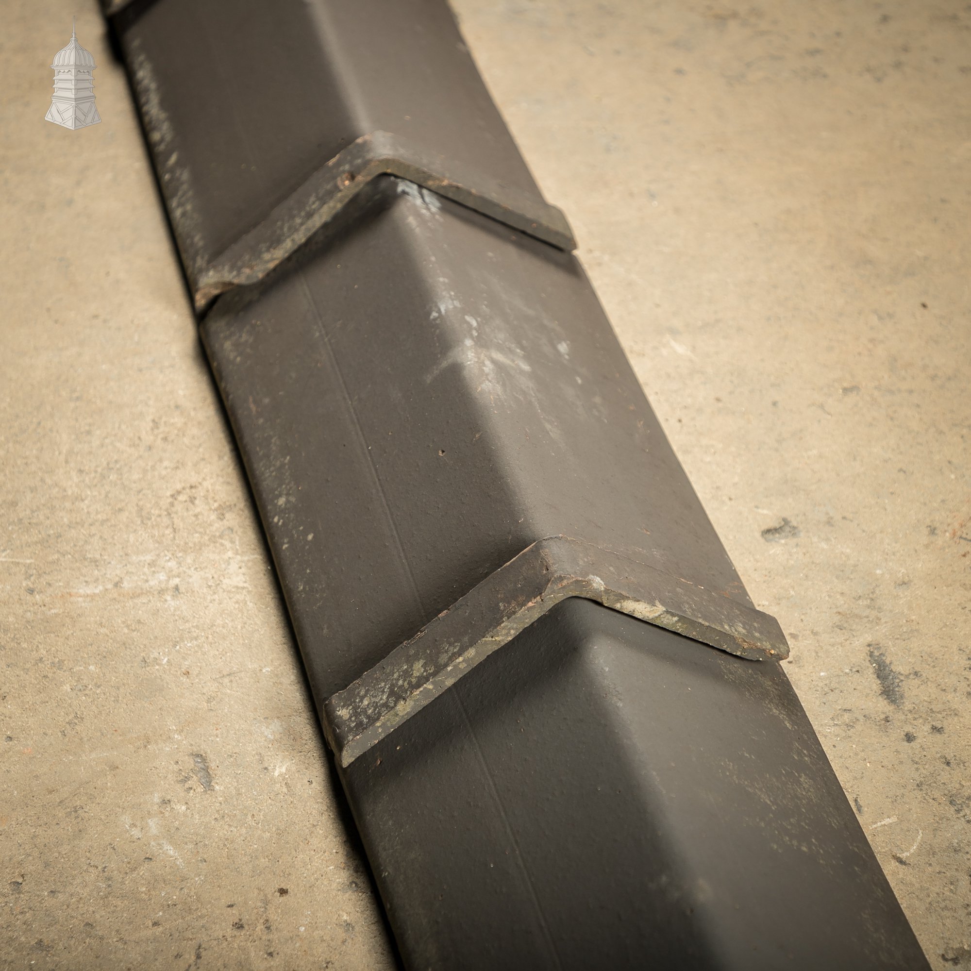Capped Angled Ridge Tiles, 110° - Pitch Angle 35°, Black, Batch of 40 ...