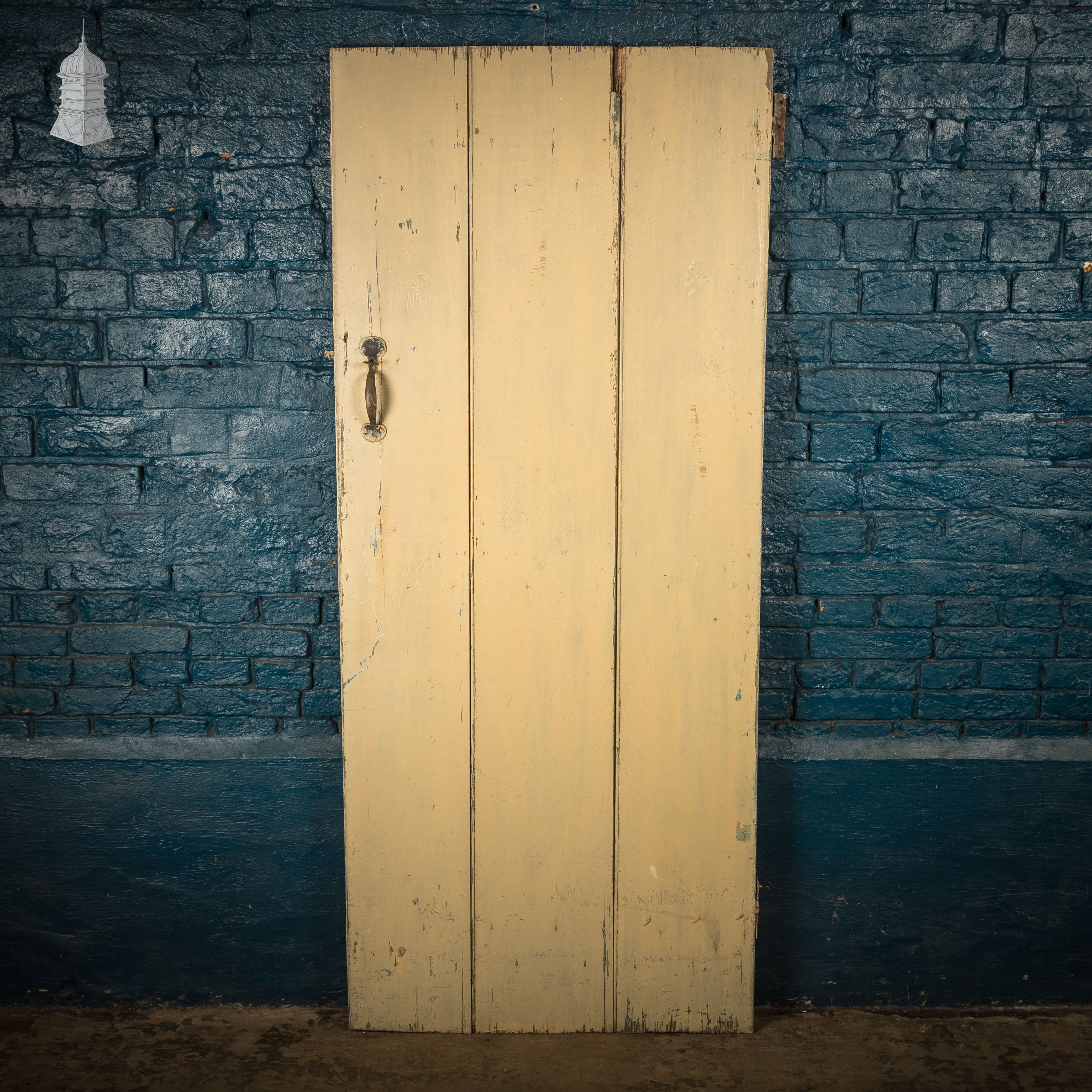 Reclaimed 3 Plank Door – Distressed Cream Paint | Norfolk Reclamation
