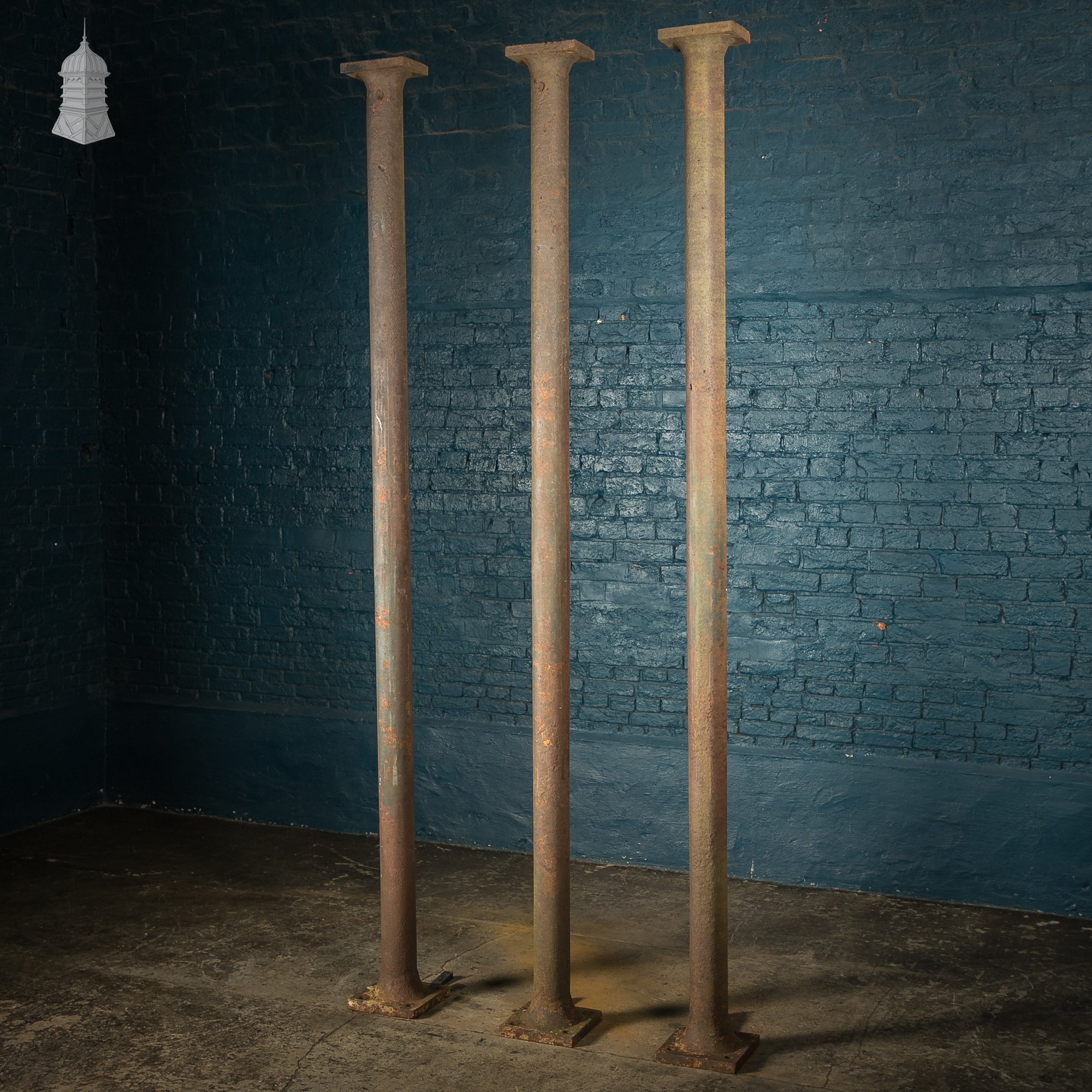 Set of Three Victorian Cast Iron 9 Foot Columns | Norfolk Reclamation