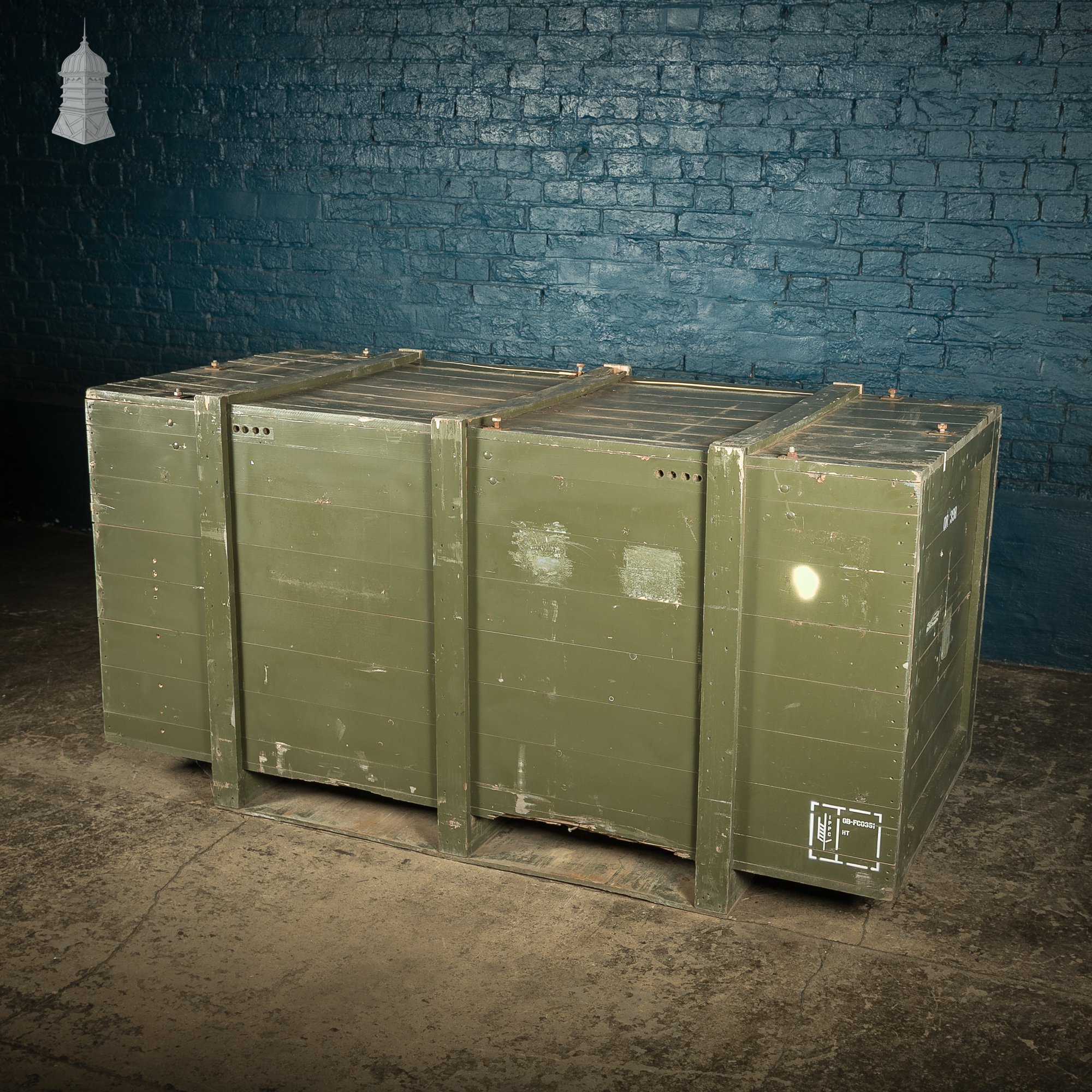 Large Green Painted Aircraft Parts Shipping Crate Reclaimed From a ...