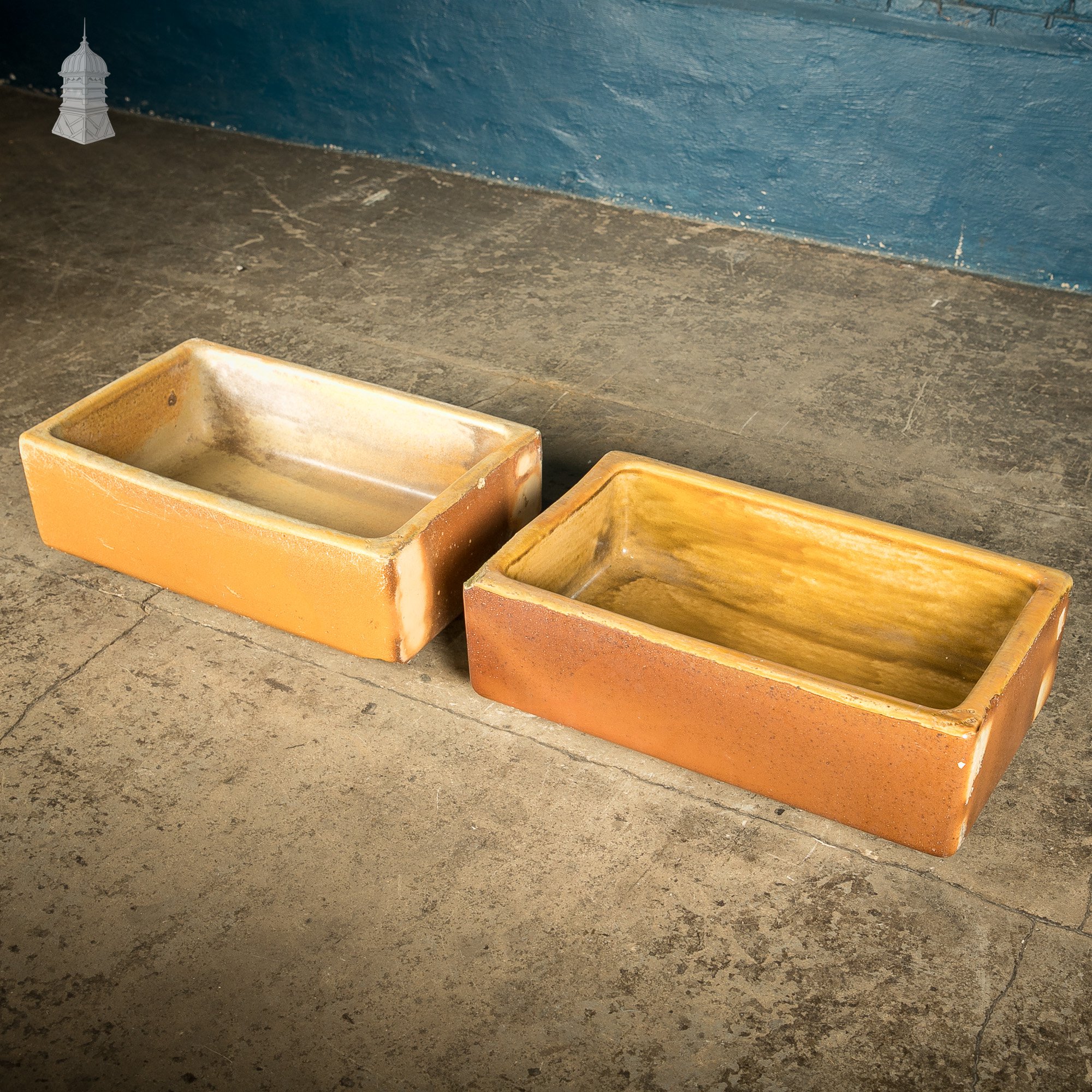 Pair of Salt Glazed Trough Sinks Stamped ‘Hurlford by Kilmarnock’ With ...