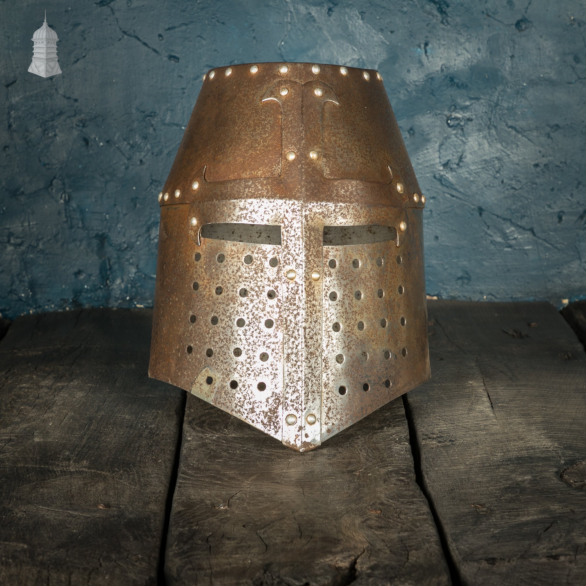 ‘Great Helm’ Knights Crusade Style Armor Helmet | Norfolk Reclamation