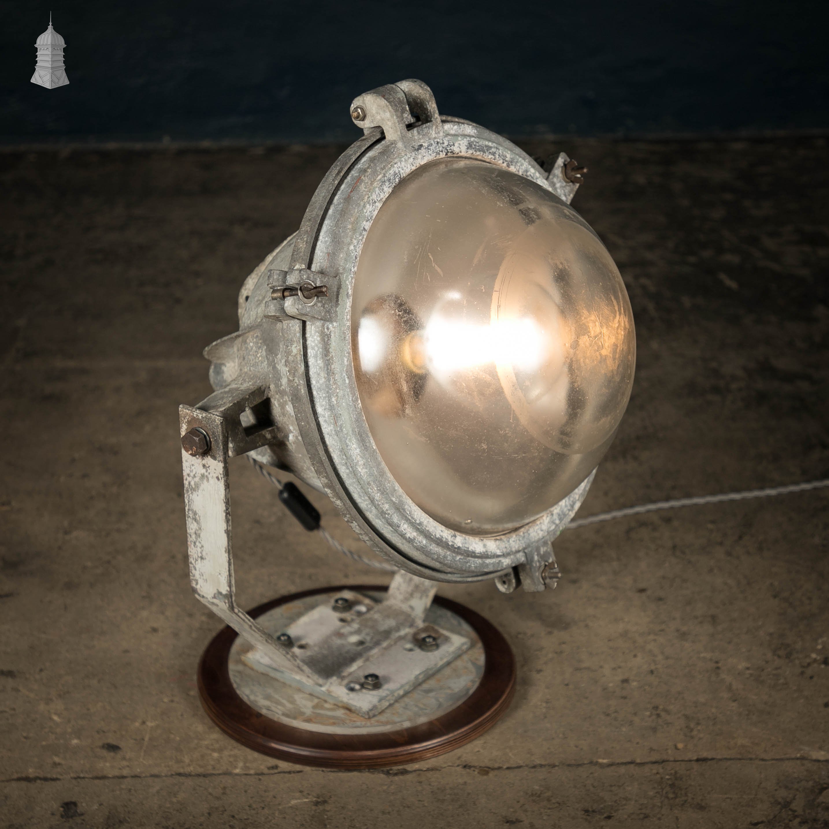 Trawler Search Light, Industrial Galvanised Spot Light Mounted on ...