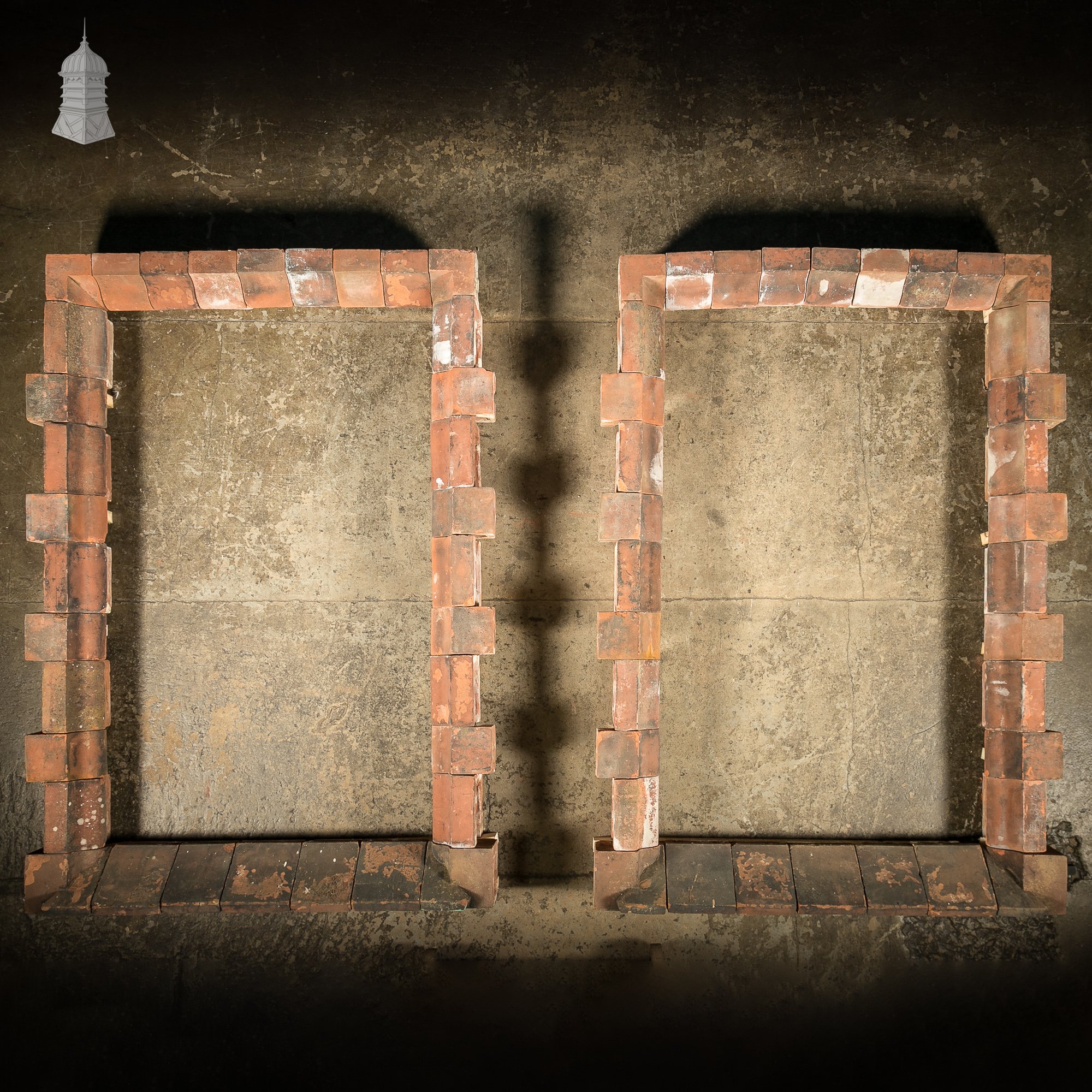 Pair of Large 19th C Red Brick Windows | Norfolk Reclamation