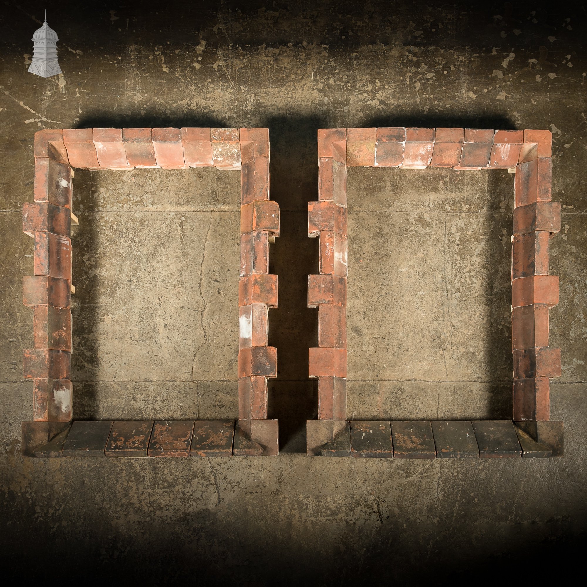 Pair of 19th C Red Brick Windows | Norfolk Reclamation