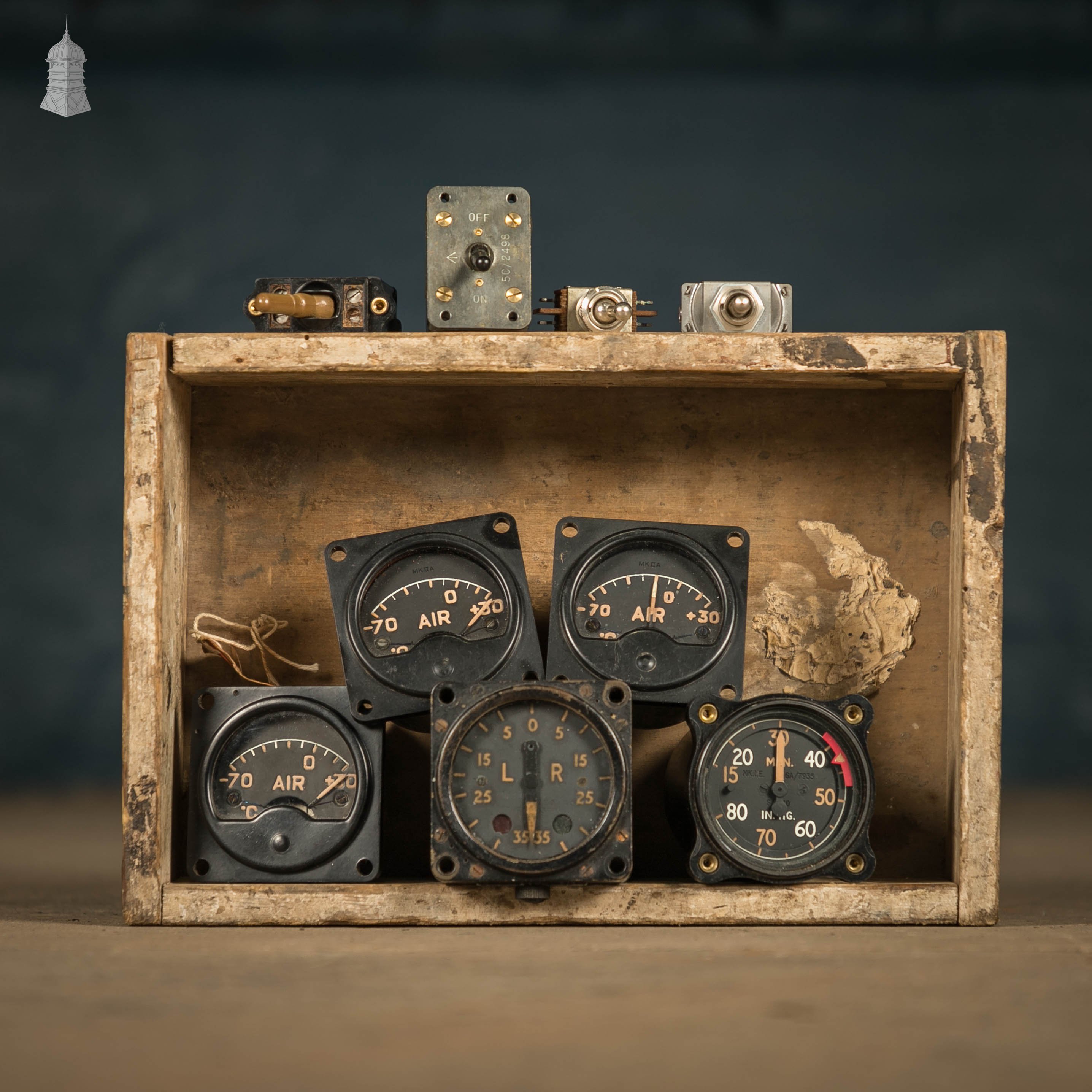 Aircraft Dials and Switches, Vintage Military RAF Avionics Gauges ...