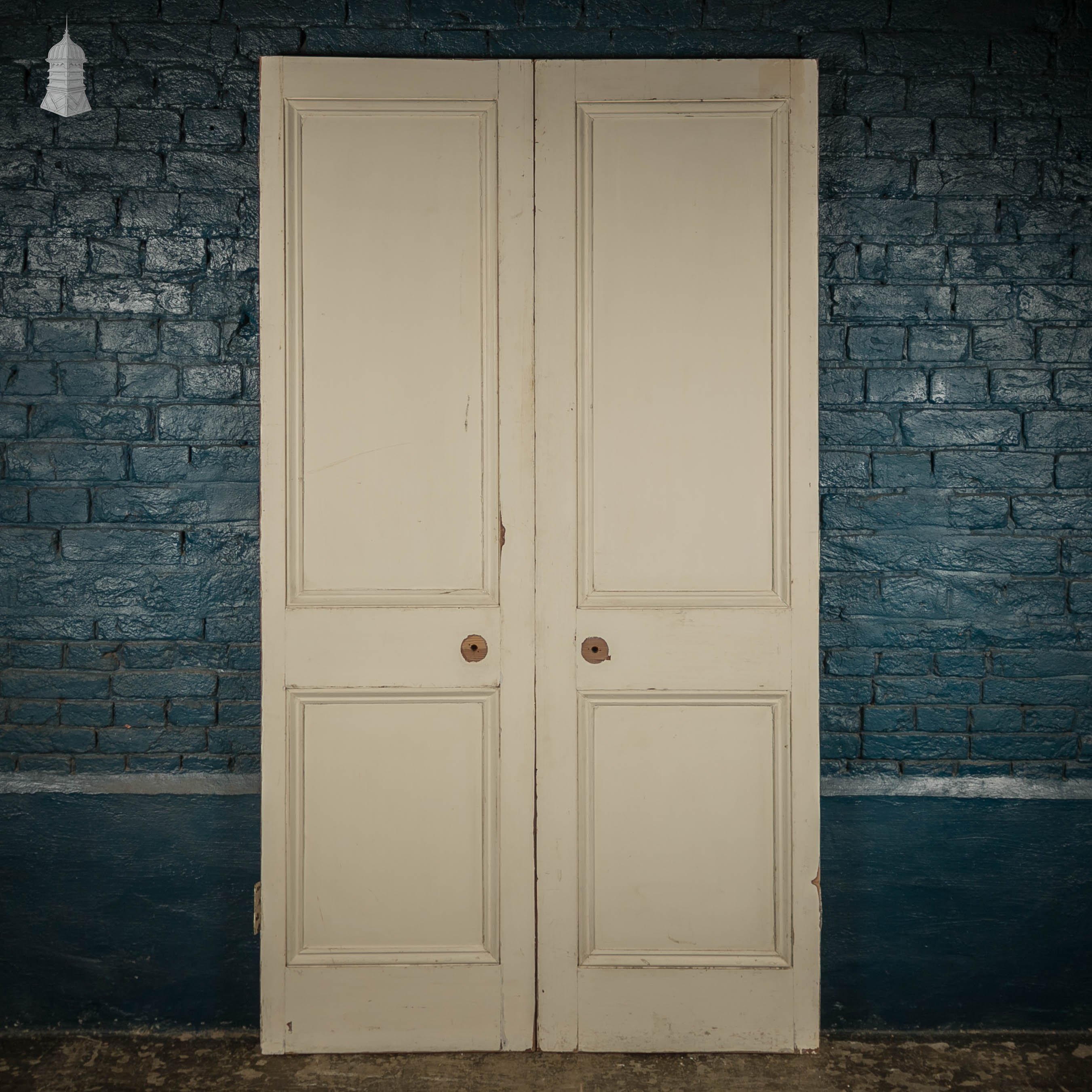 Victorian Cupboard Doors, Pair of Painted Pine 2 Panel Doors | Norfolk ...