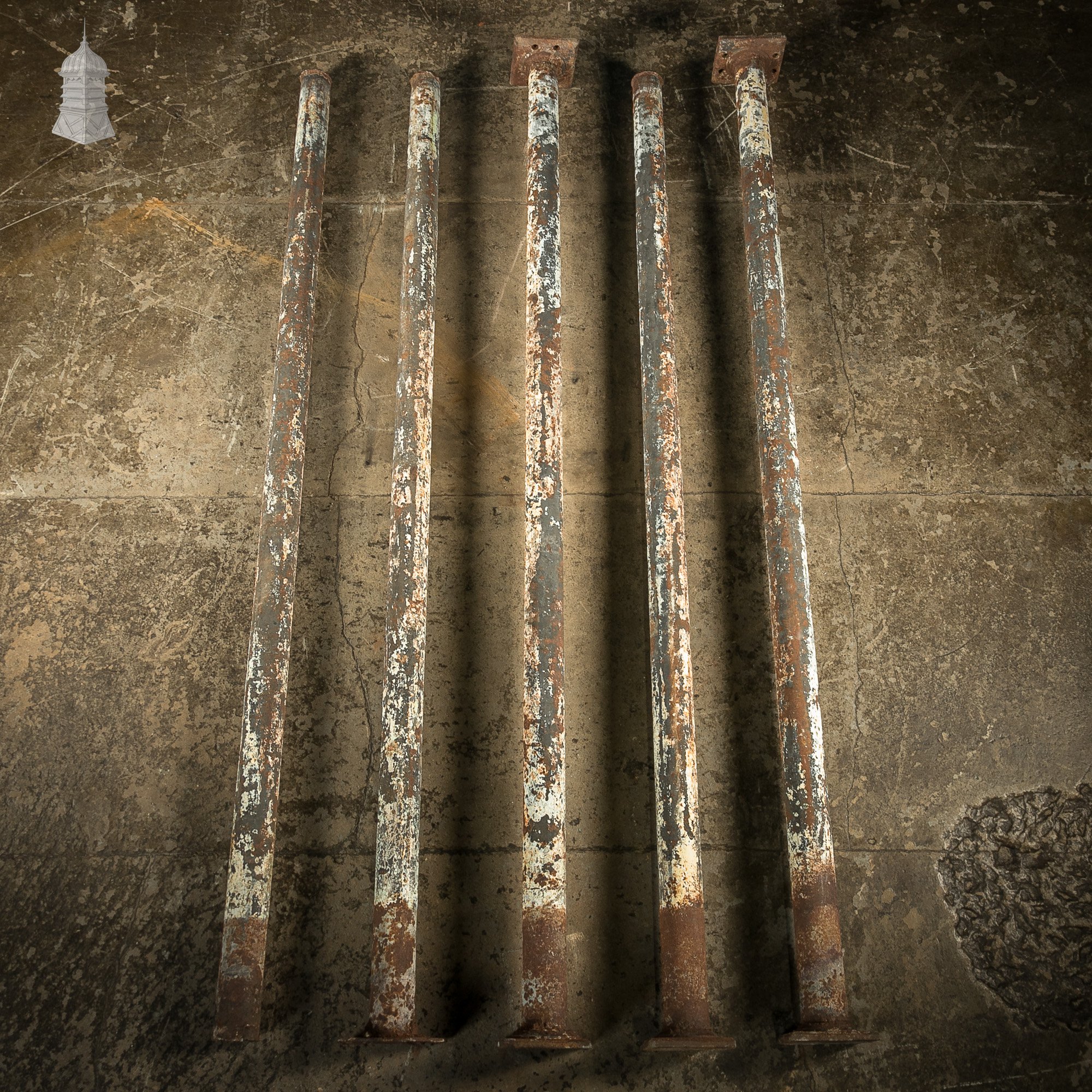 Cast Iron Pillars, 9 ft Tall - Columns Stanchions - Set of 5 | Norfolk ...