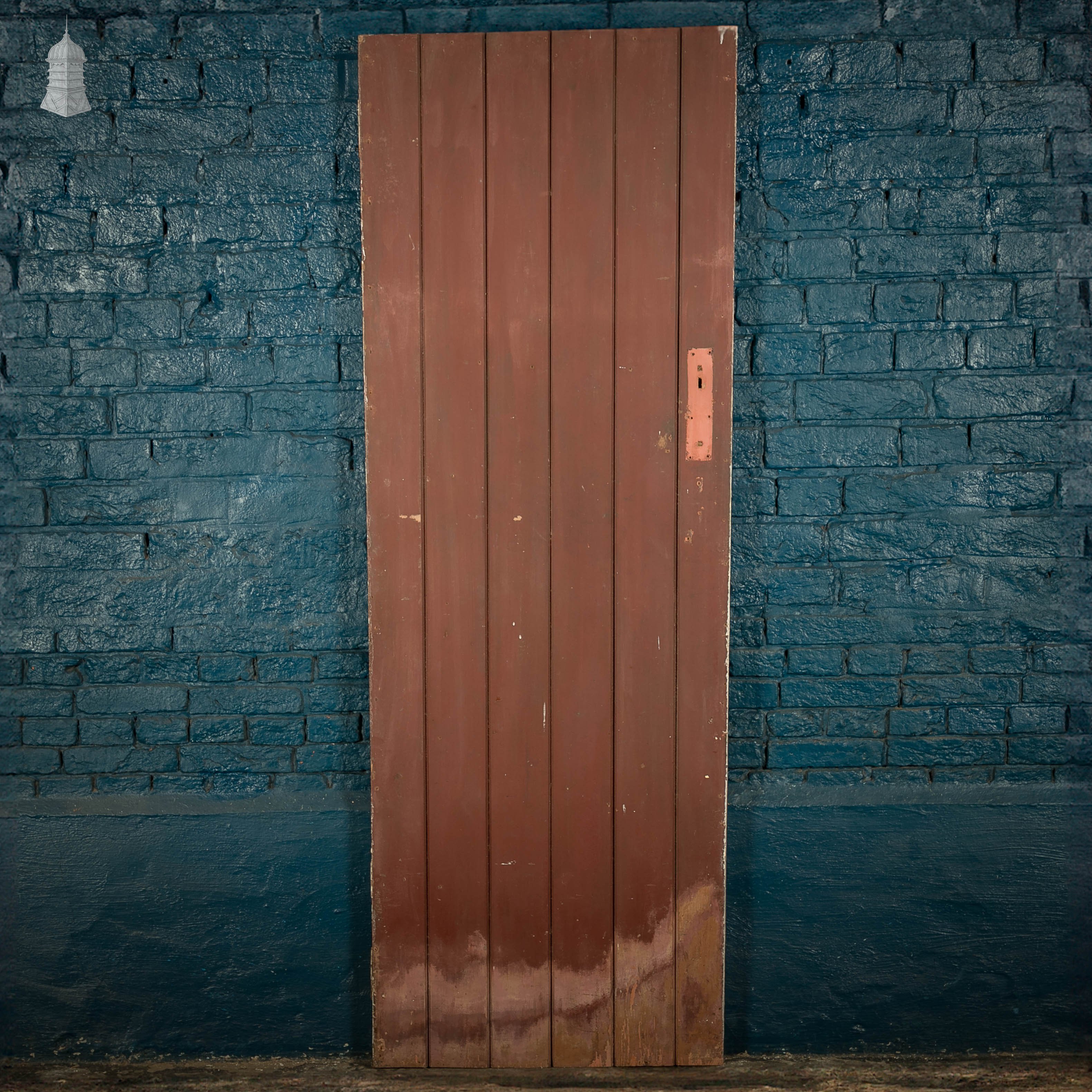 Plank & Ledge Door, Red Painted Pine | Norfolk Reclamation
