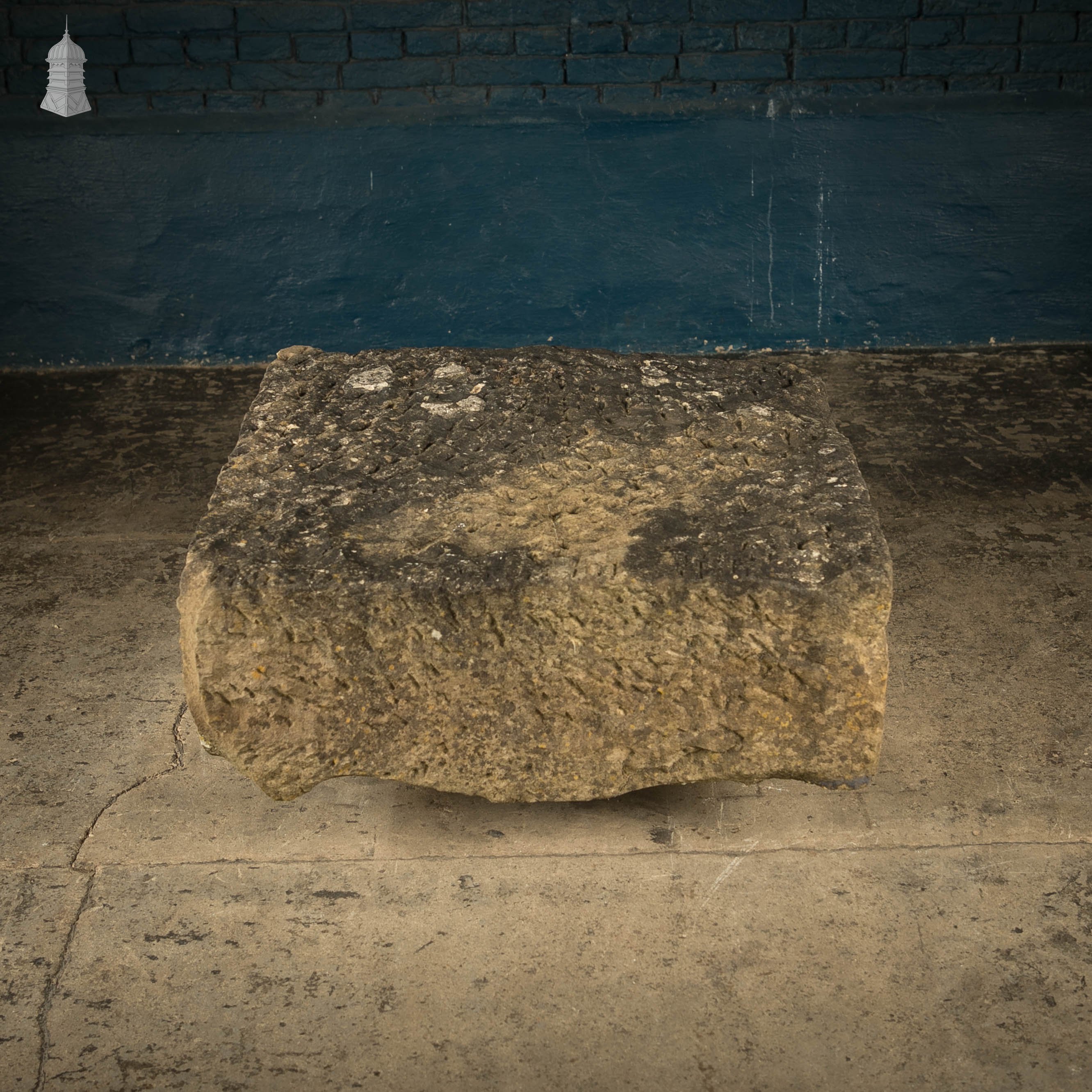 Sandstone Plinth Base, 18th C Hand Chiselled | Norfolk Reclamation
