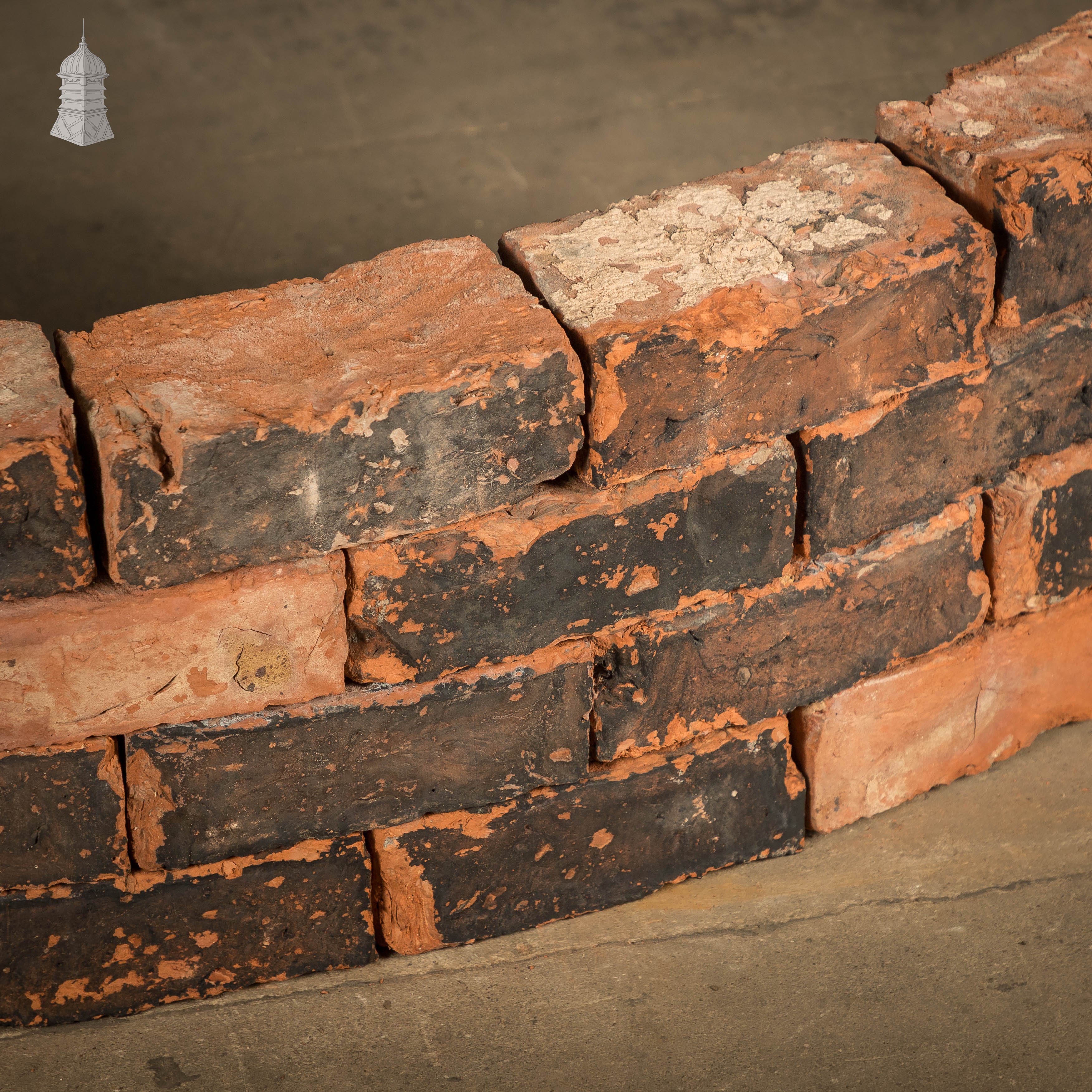 Curved Red Bricks, Reclaimed, Batch of 66 | Norfolk Reclamation