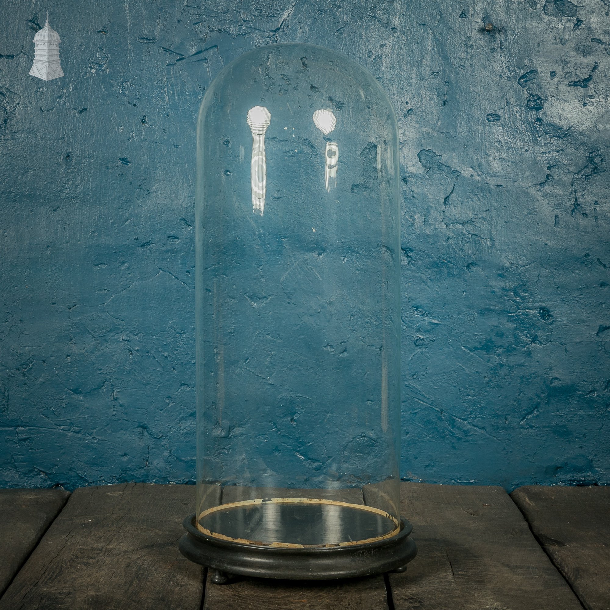 Glass Display Cloche with turned Wooden Base, 19th C Glass Bell Dome ...