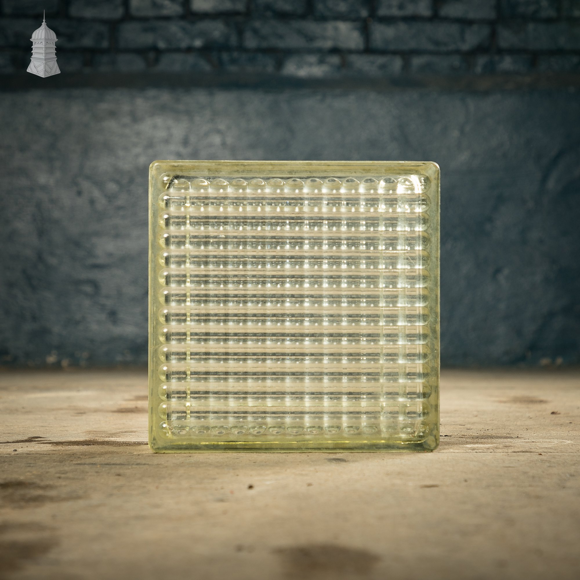 Glass Block Bricks, Cross Ribbed Design, Reclaimed Batch of 33 ...