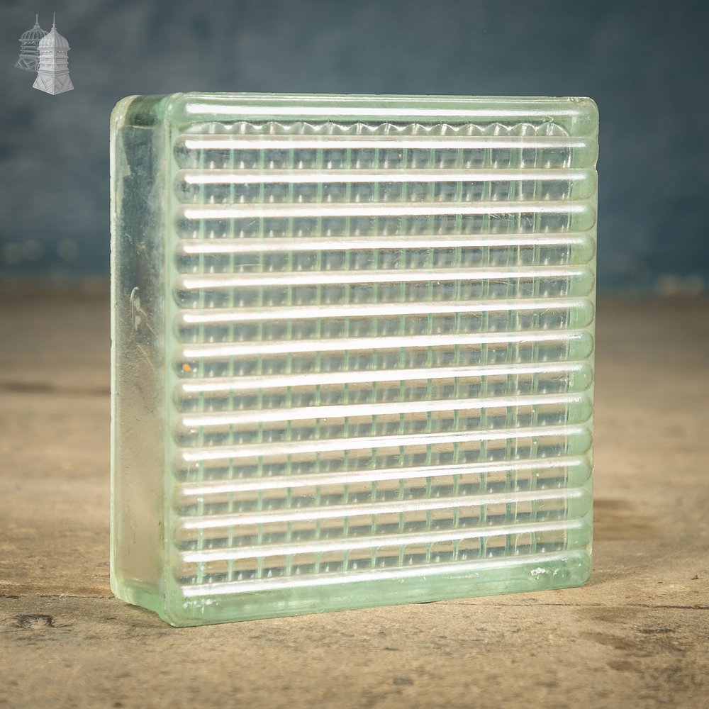 Glass Block Bricks, Single sided cross ribbed design, reclaimed batch ...