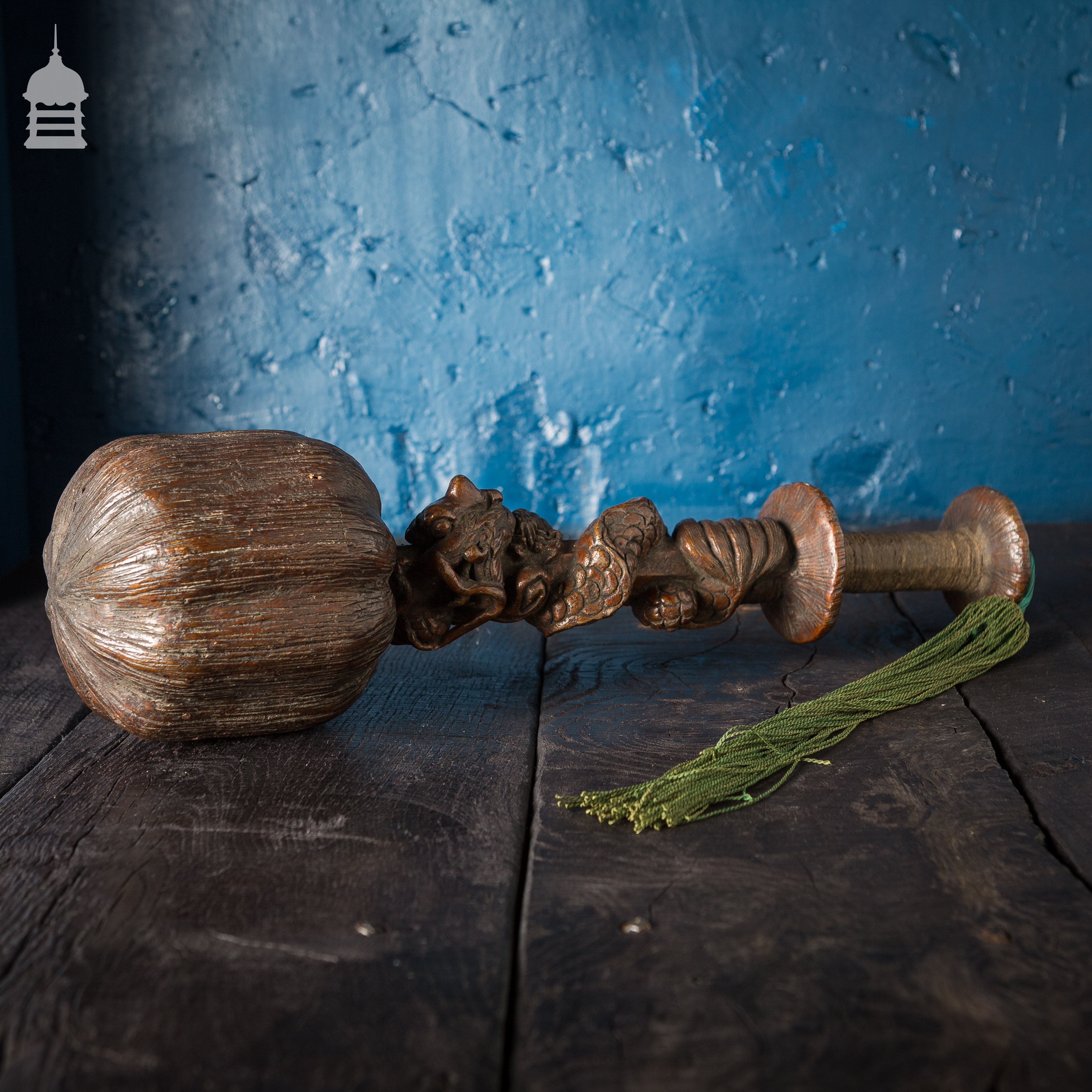 Ceremonial Mace, Intricately Carved Hardwood | Norfolk Reclamation