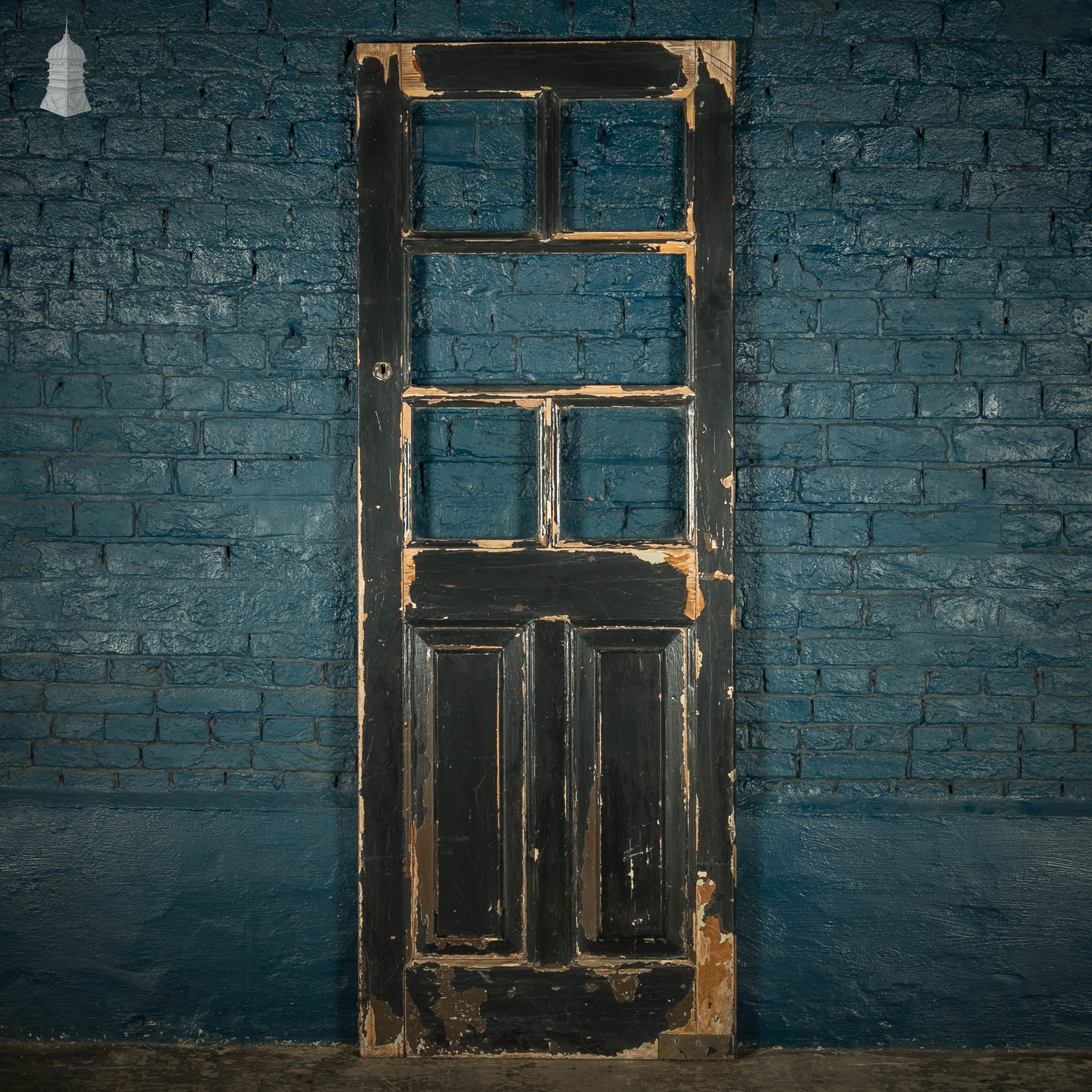 Half Glazed Door, Victorian Panelled Distressed Paint Finish | Norfolk ...