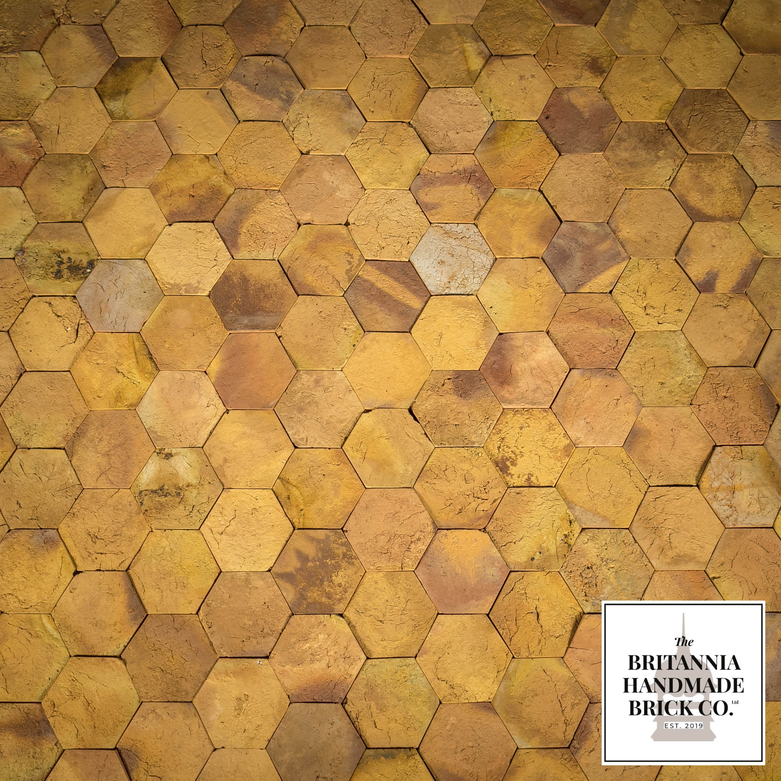 Hexagonal Pamment Floor, New Handmade Period Style Buff Floor Tiles, Batch of 175 - 6 Square ...