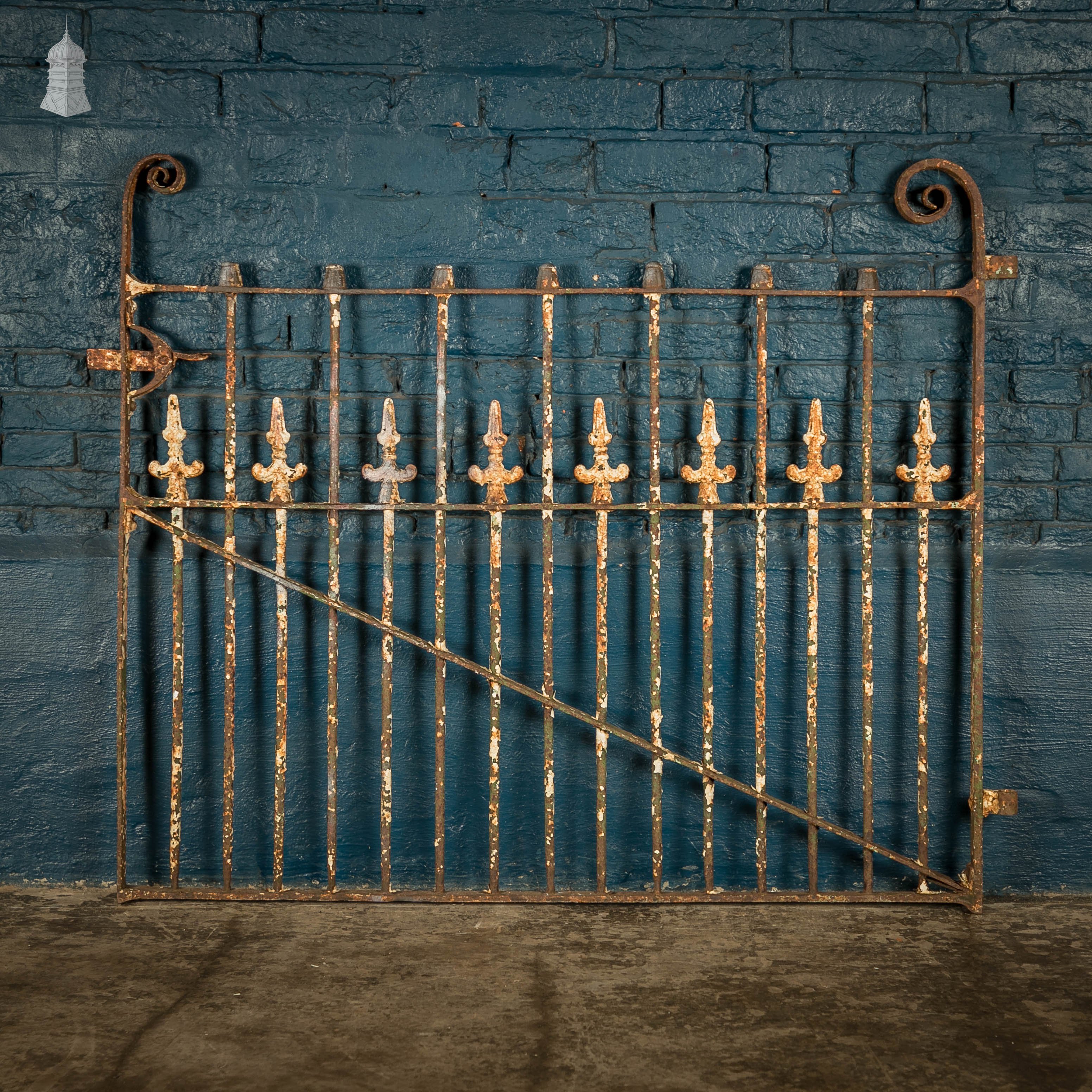 Wrought Iron Gate, Fleur-de-lis Finials | Norfolk Reclamation
