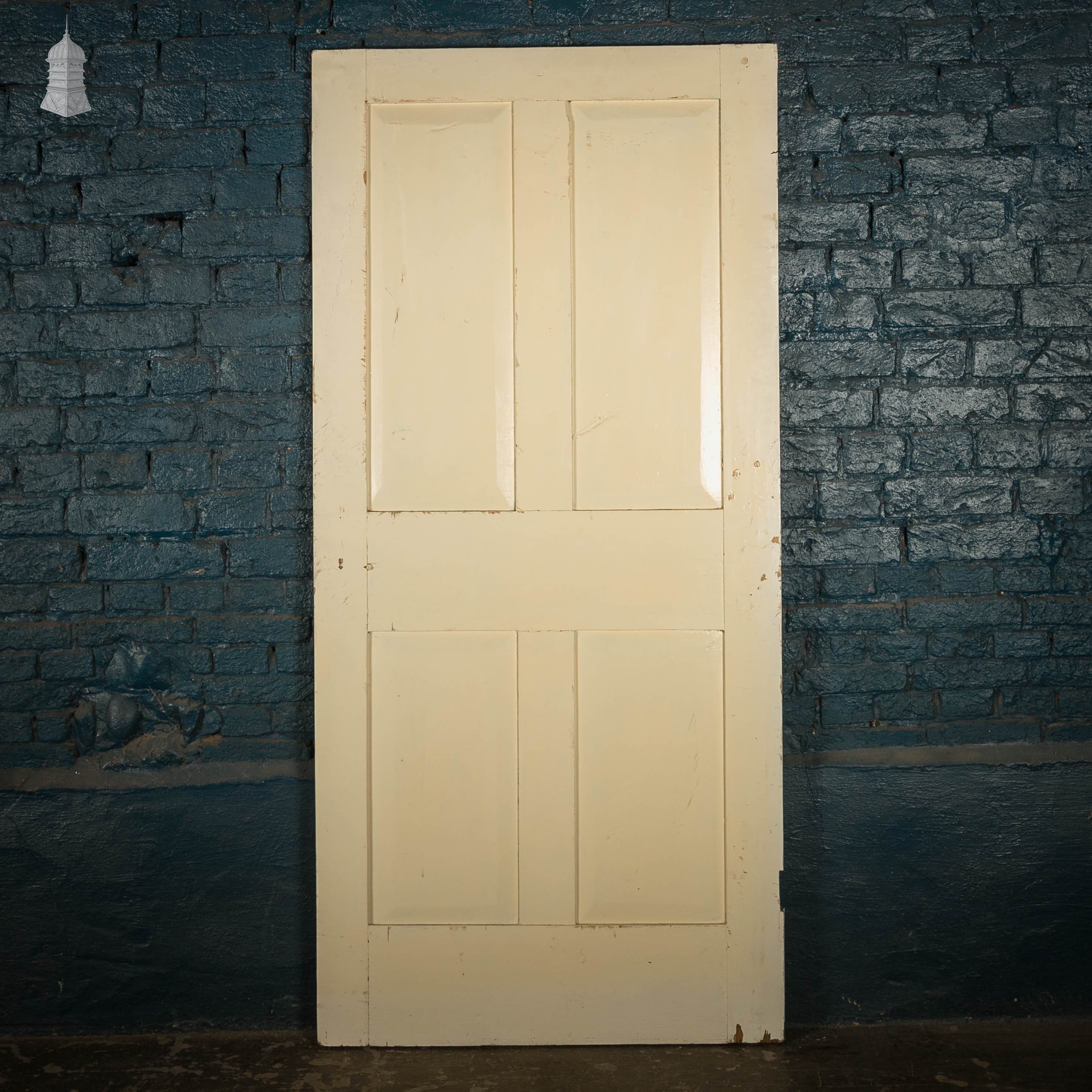 Pine Panelled Door, 4 Raised Panel White Painted | Norfolk Reclamation