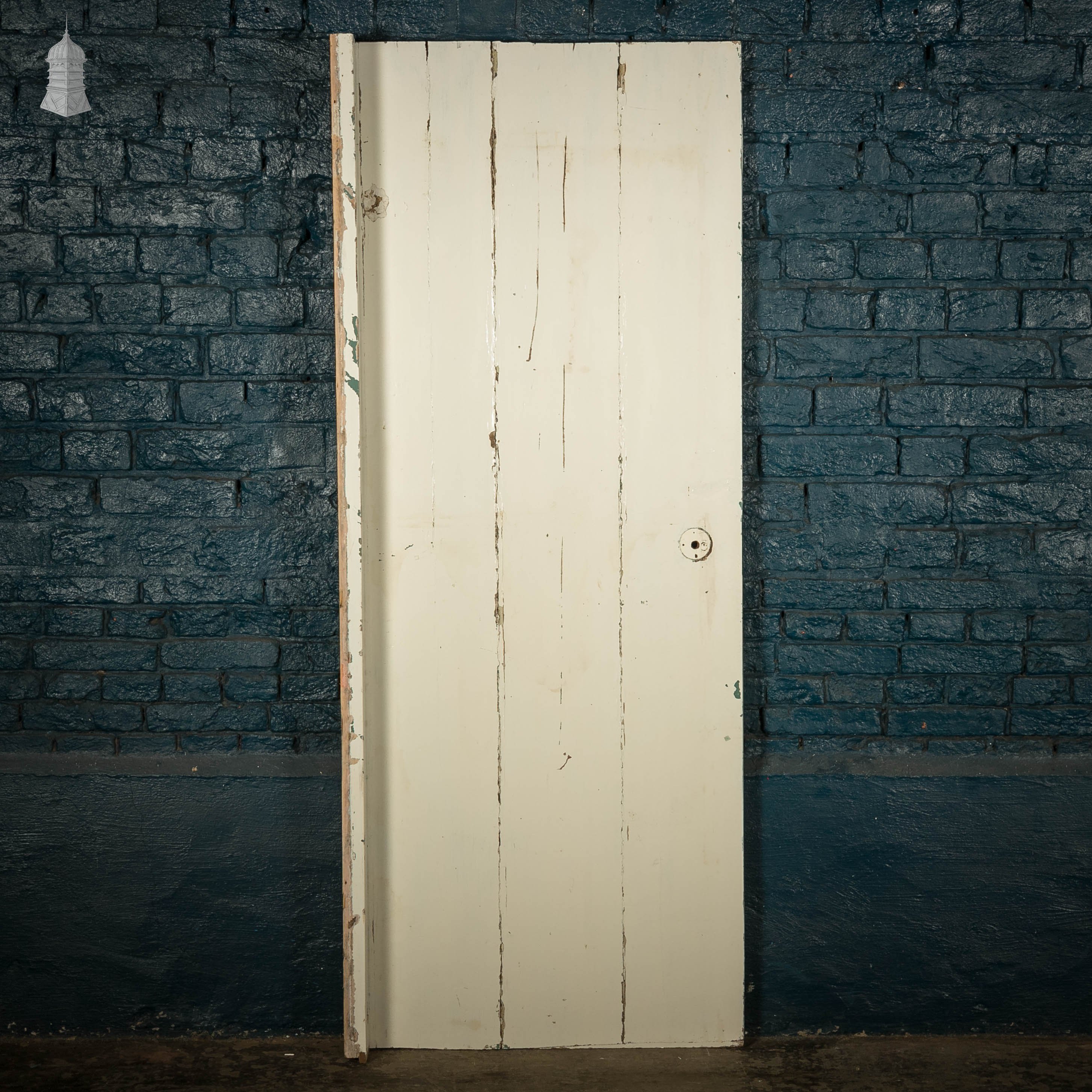 Ledged Plank Door, Pine, Distressed White Paint Finish | Norfolk ...