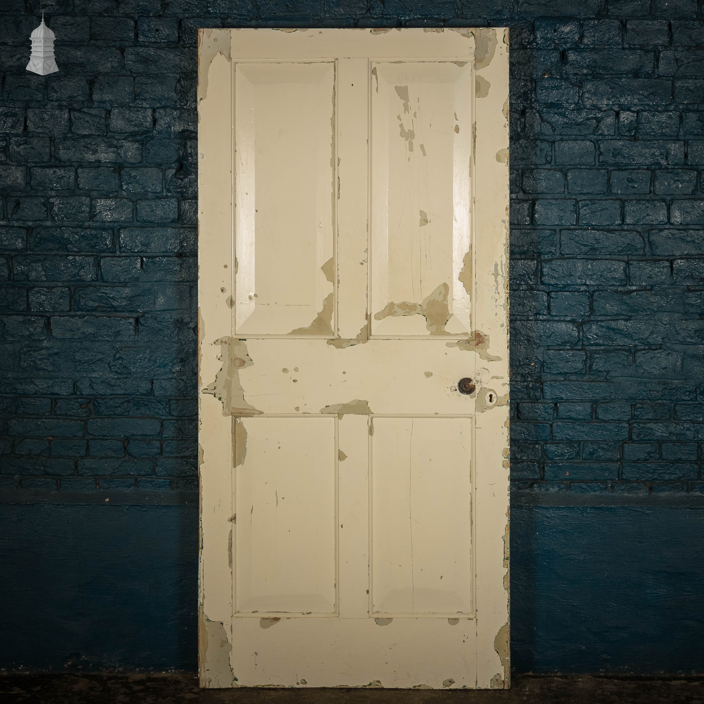 Pine Panelled Door, 4 Raised Panel White Painted | Norfolk Reclamation