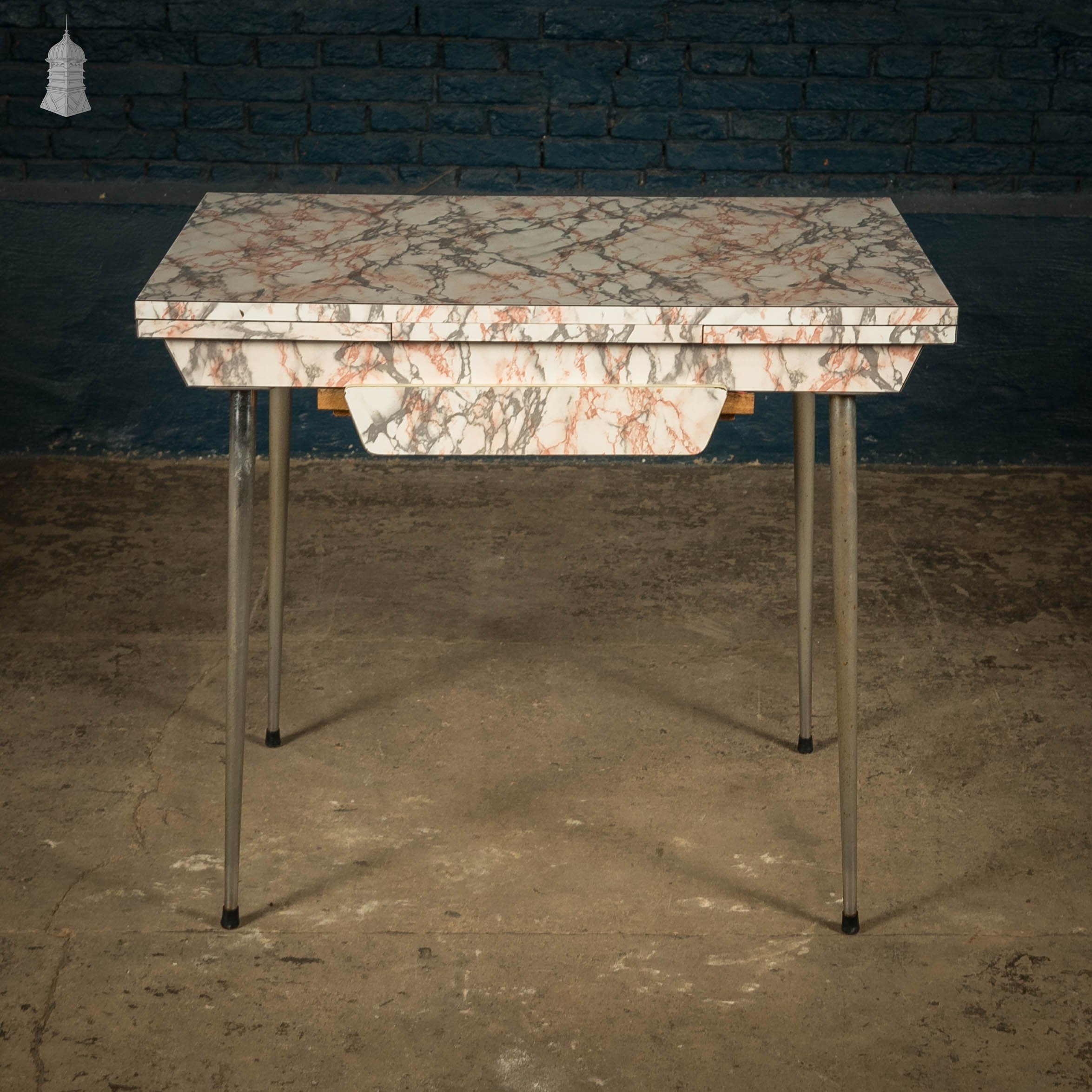 Melamine Extending Table, Vintage 1960’s with a Marble Effect | Norfolk ...