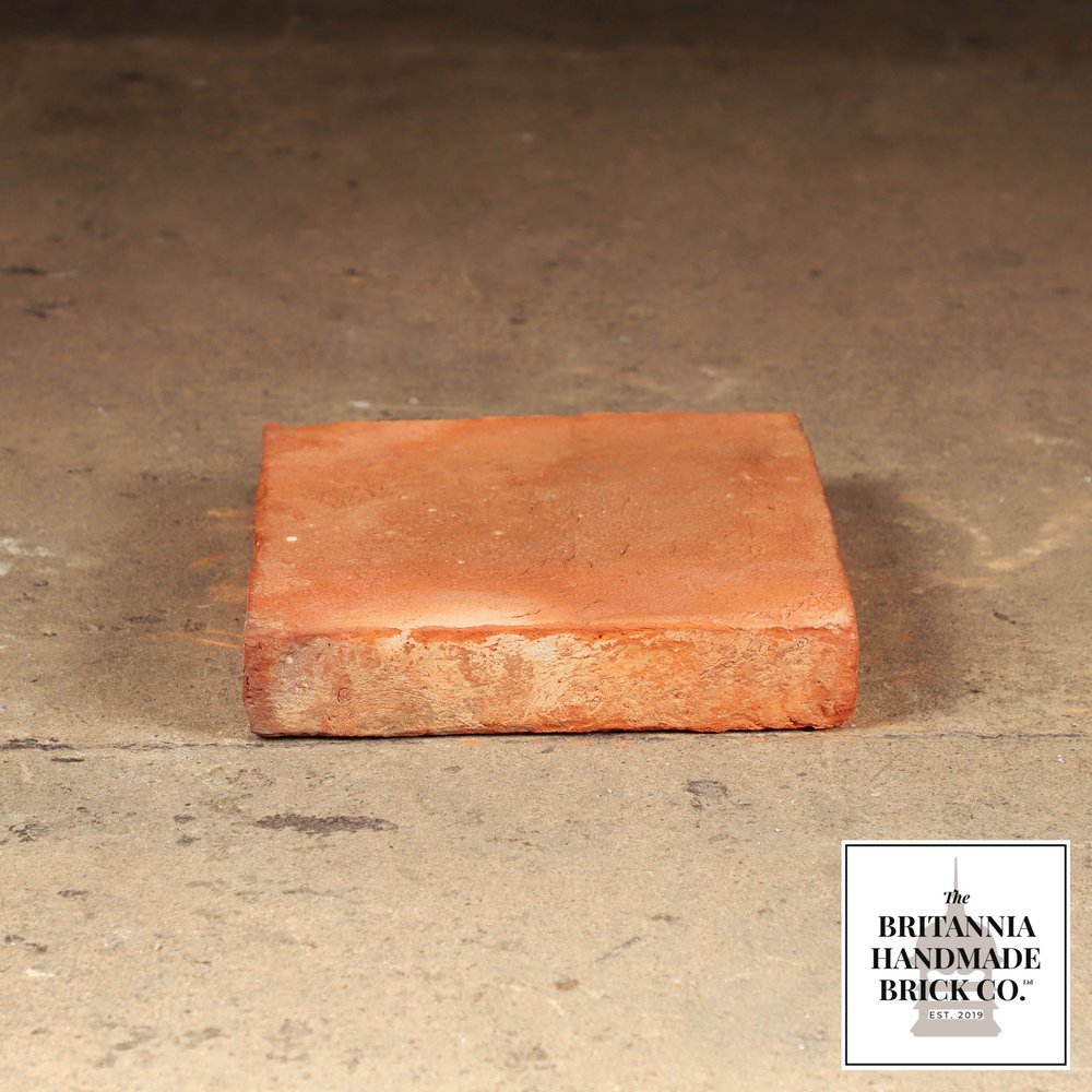 9” x 9" Handmade Red Floor Tile | Norfolk Reclamation