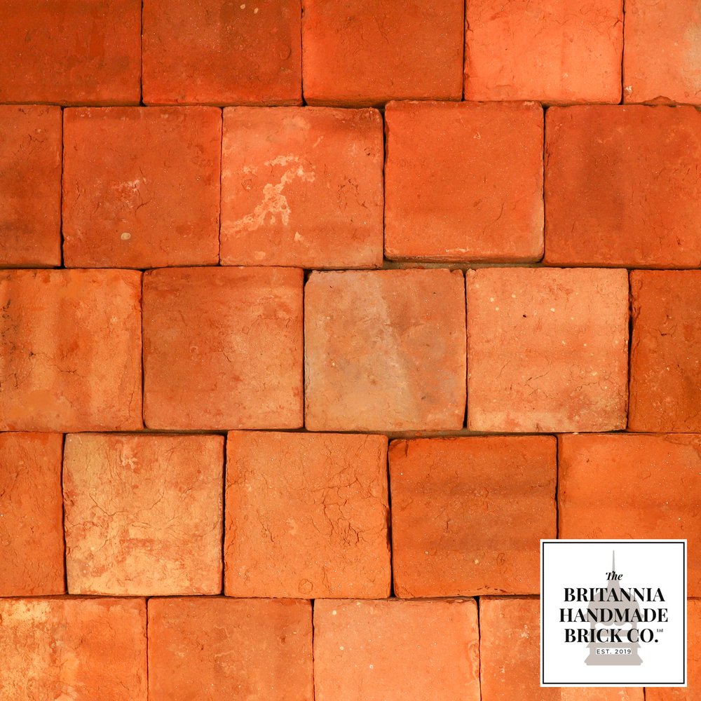 6” x 6" Handmade Red Floor Tile | Norfolk Reclamation