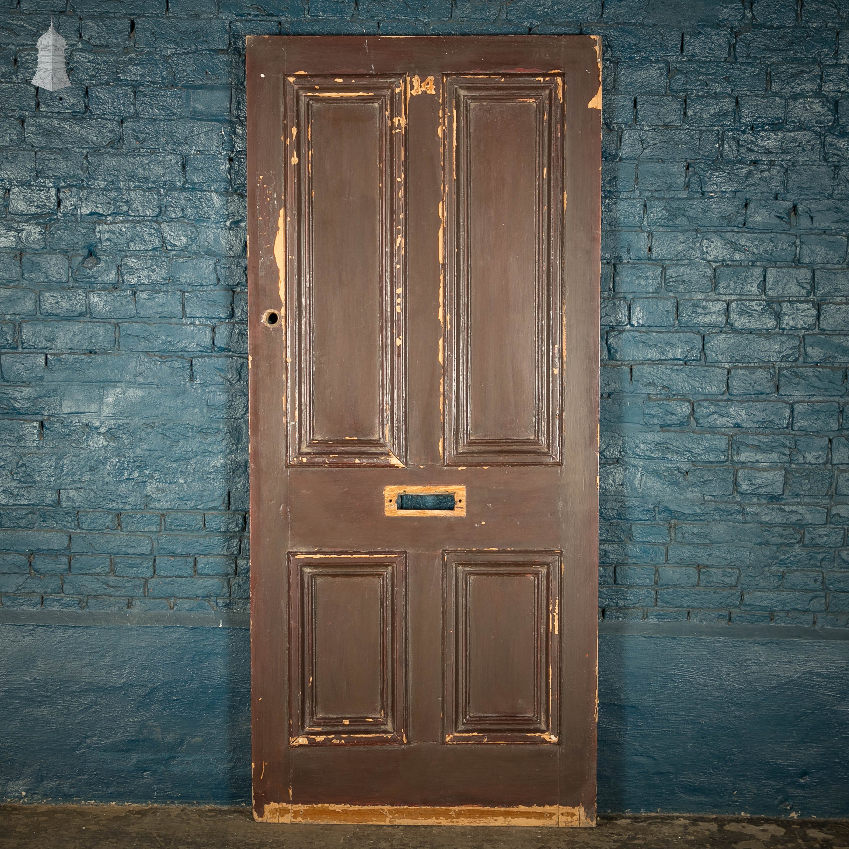 Pine Panelled Door, Painted 4 Panel Front Door | Norfolk Reclamation