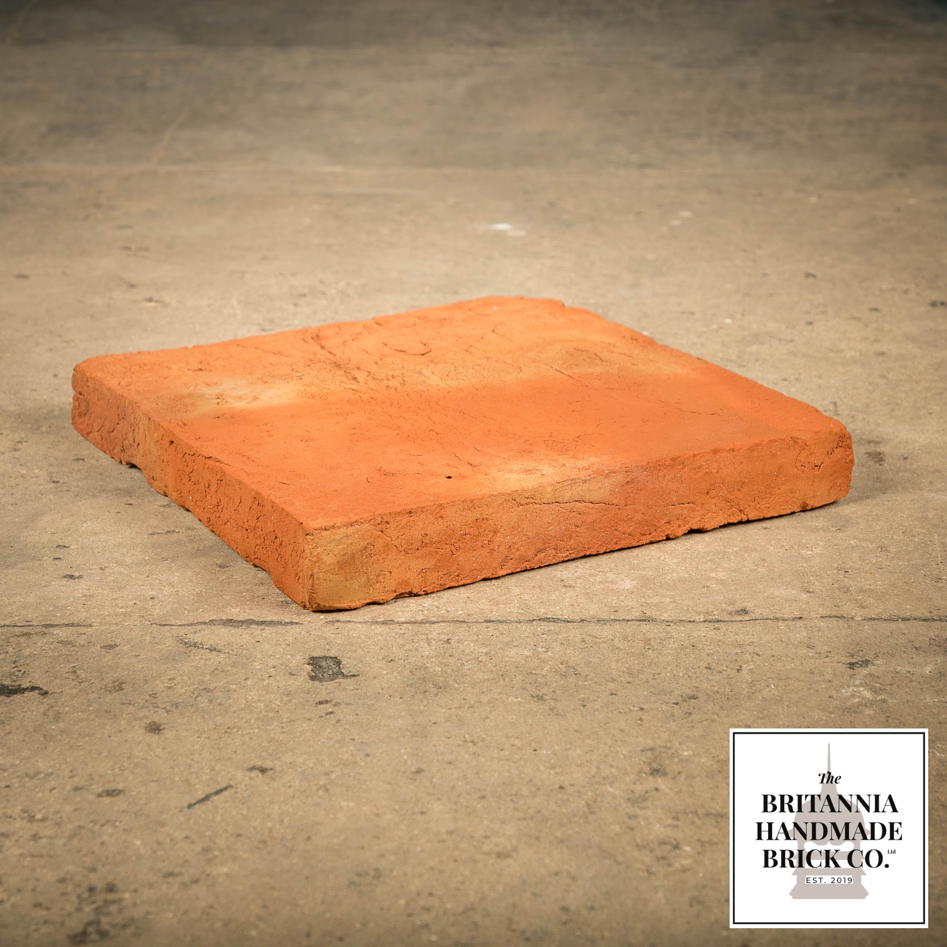 12” x 12" Handmade Red Floor Tile | Norfolk Reclamation
