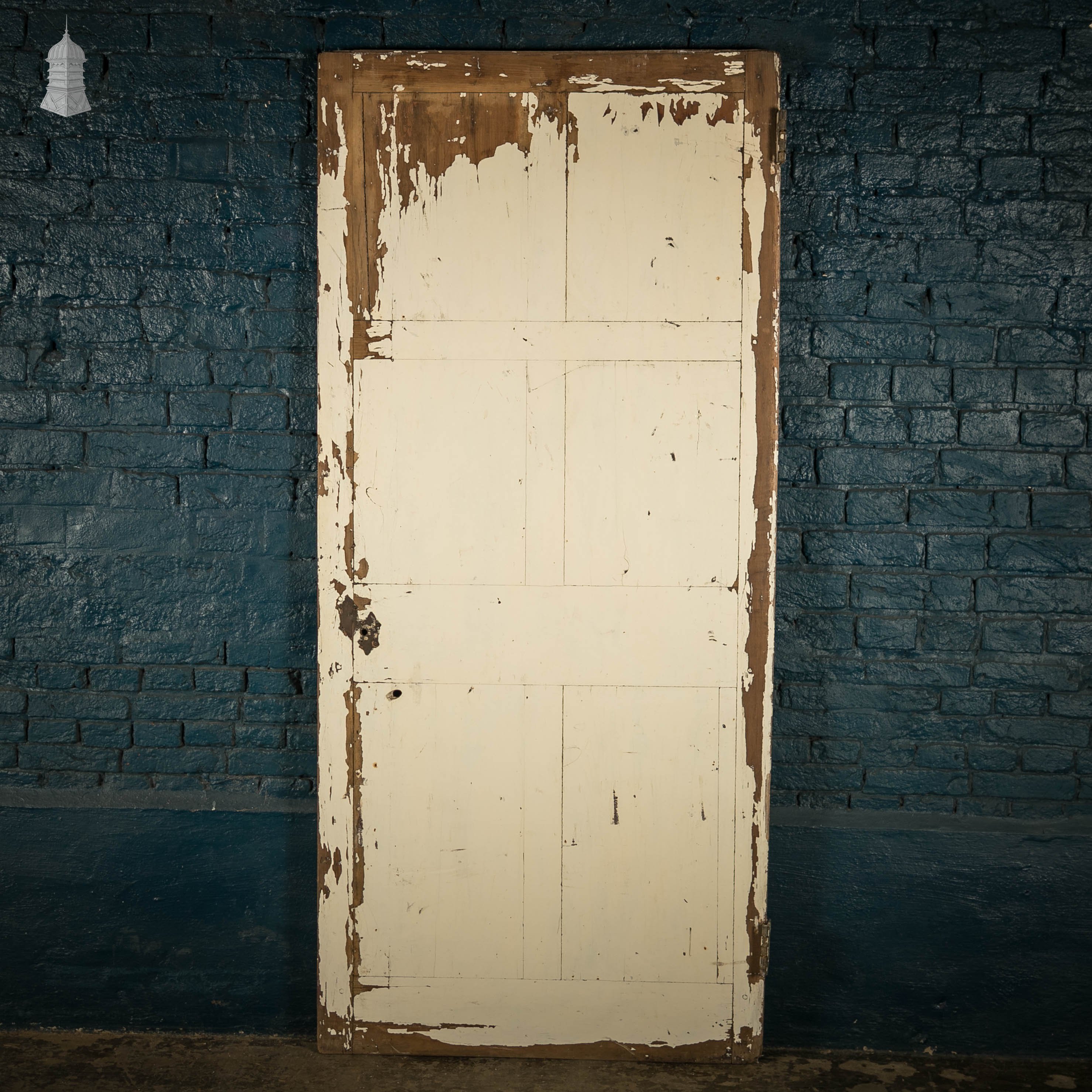 Pine Panelled Door, White Distressed Paint Finish | Norfolk Reclamation