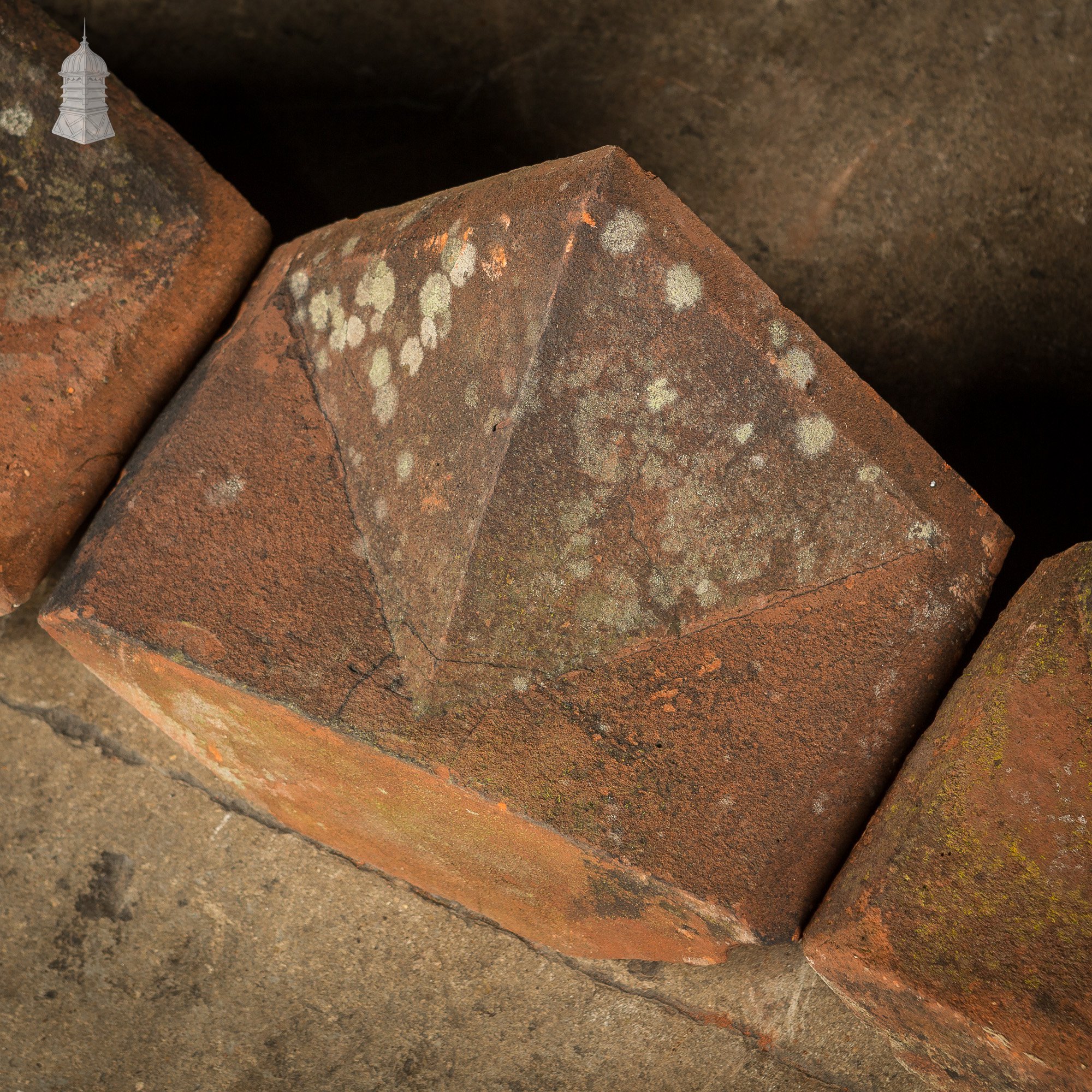 Batch of 18 Large Angled Copings Red Brick Specials | Norfolk Reclamation