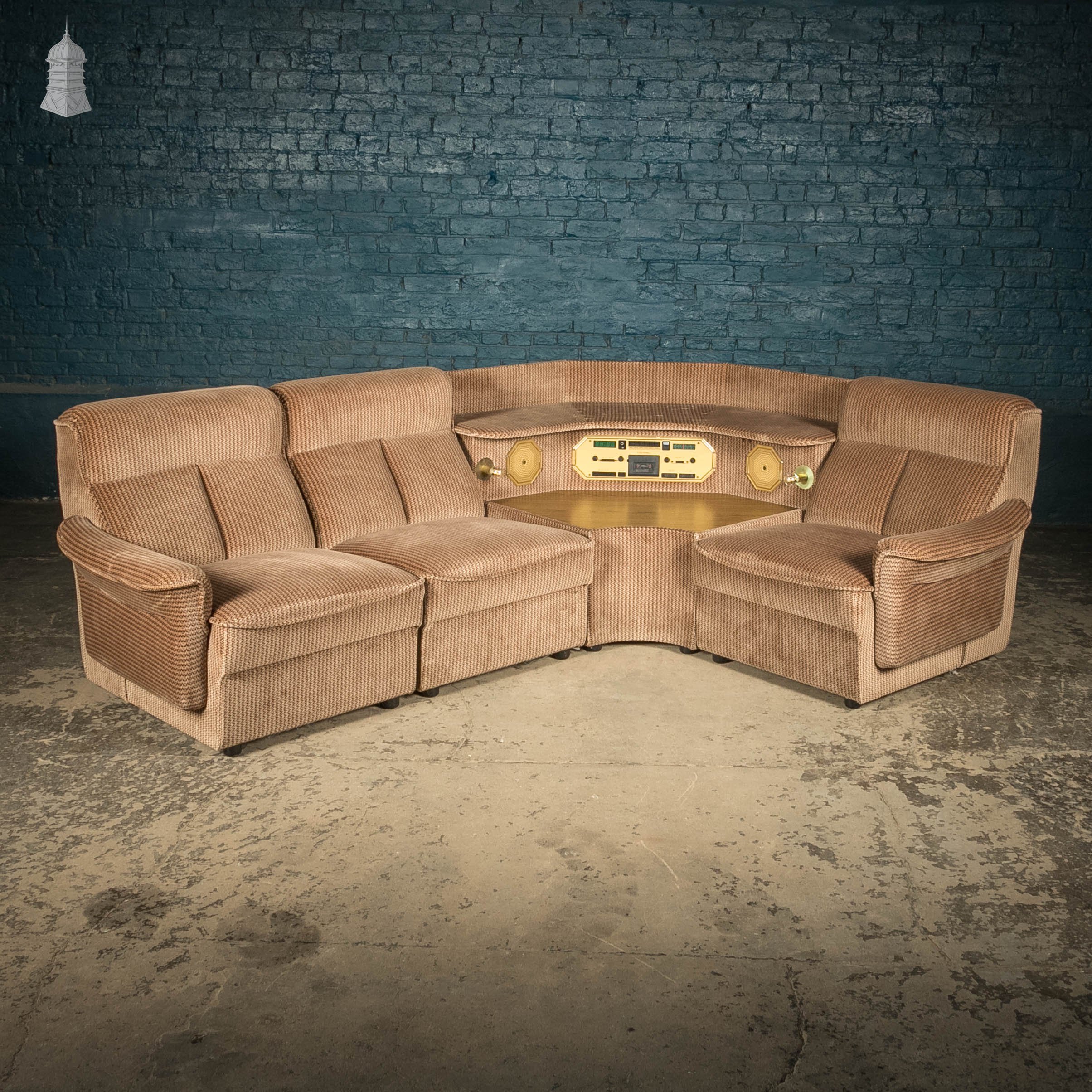 Modular Corner Sofa, Rare 1980’s Corner Suite with Built in Hi-Fi and ...