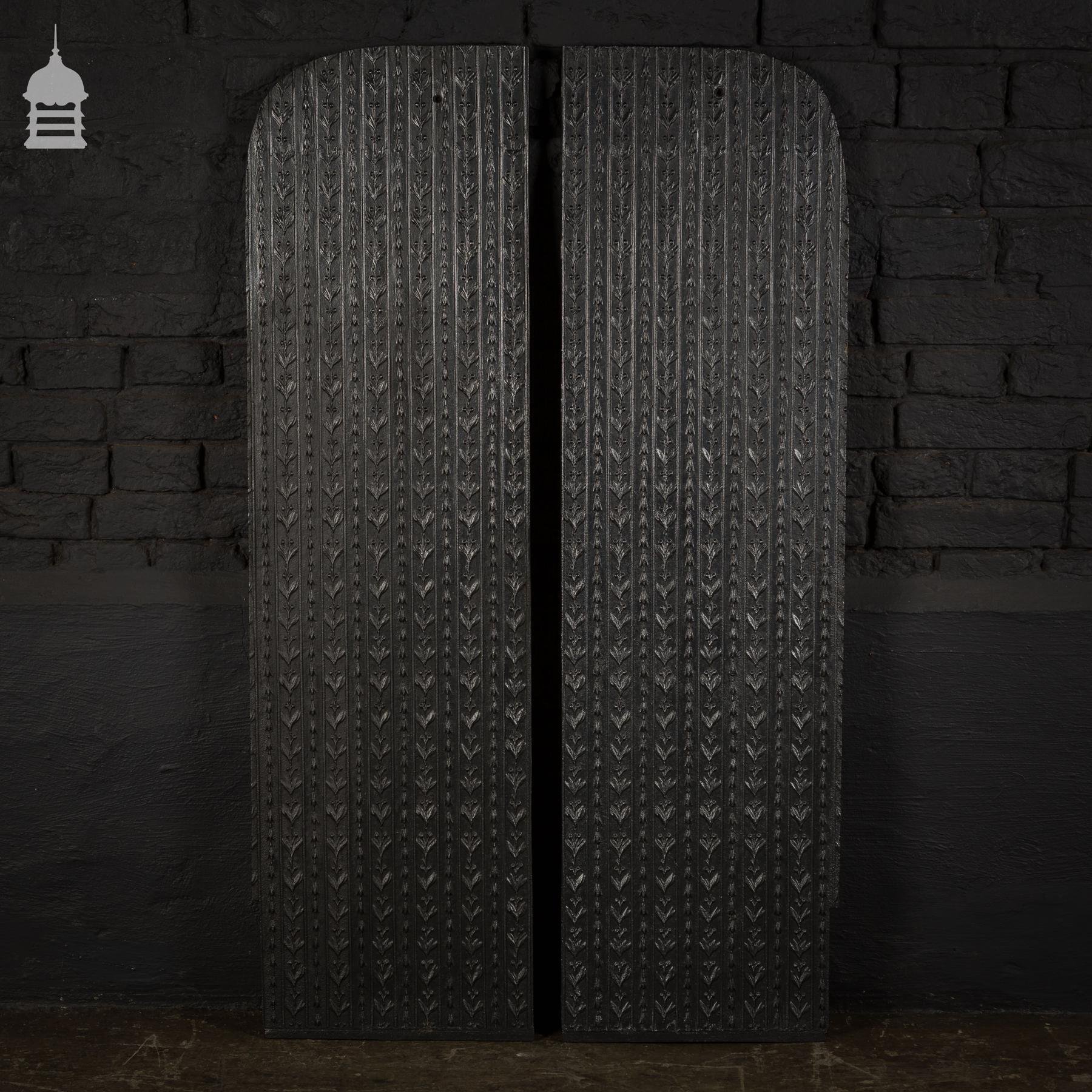 Decorative Pair of 19th C Cast Iron Fire Sides with Arched Top ...