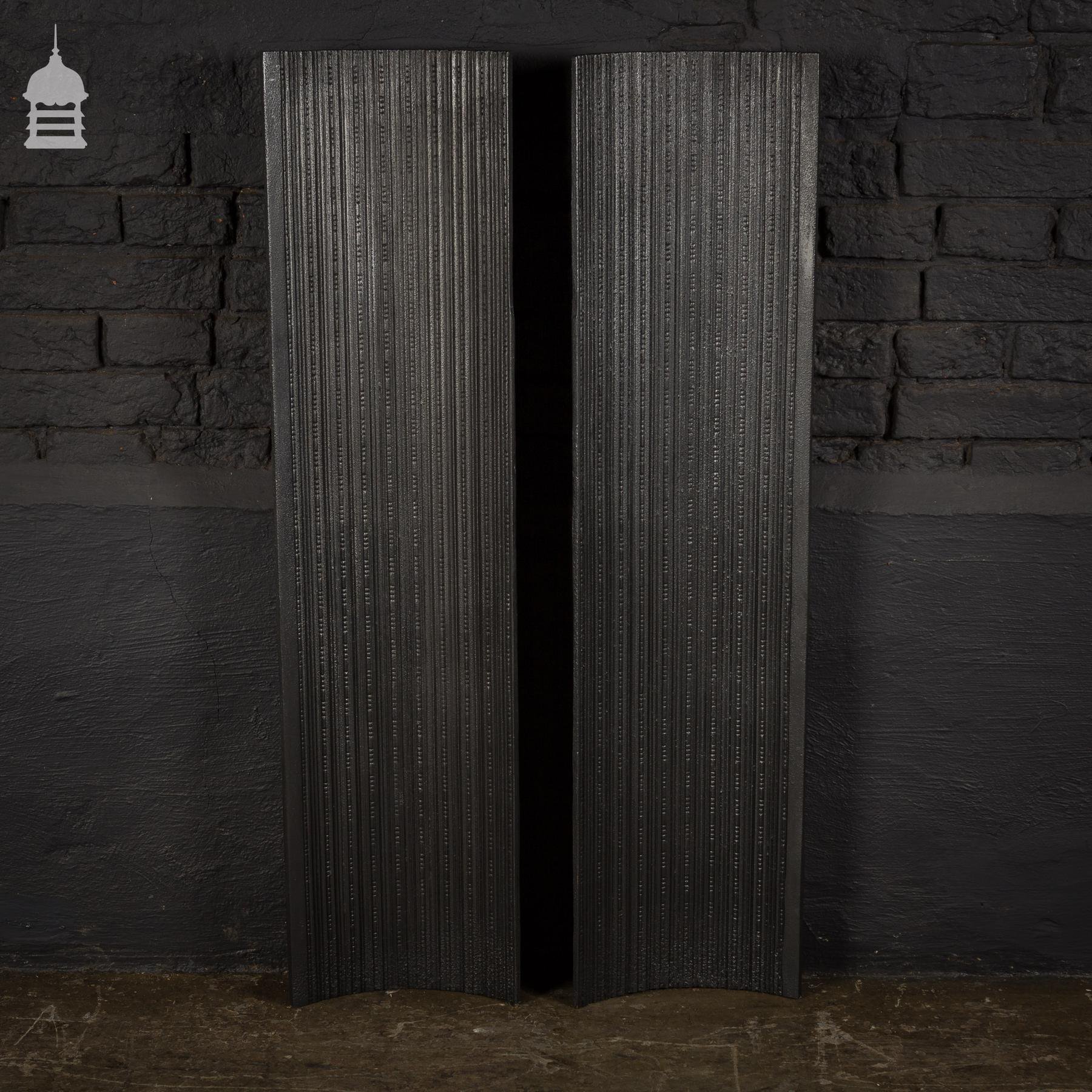 Pair of 19th C Curved Cast Iron Fire Sides with Simple Design | Norfolk ...