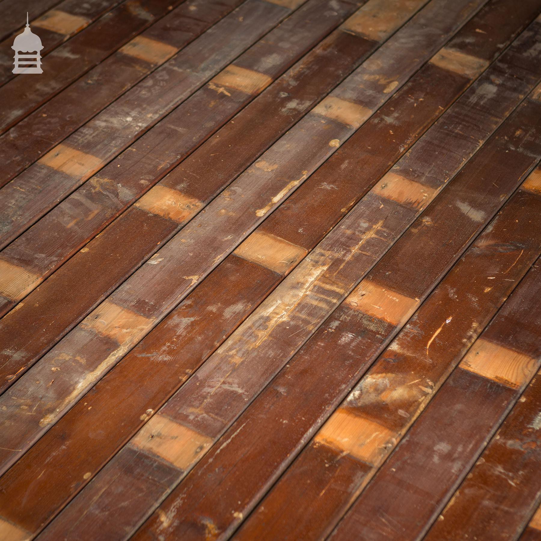 Batch of 33 Sqms of Thick V-Groove Pitch Pine Roof Board Wall Cladding ...