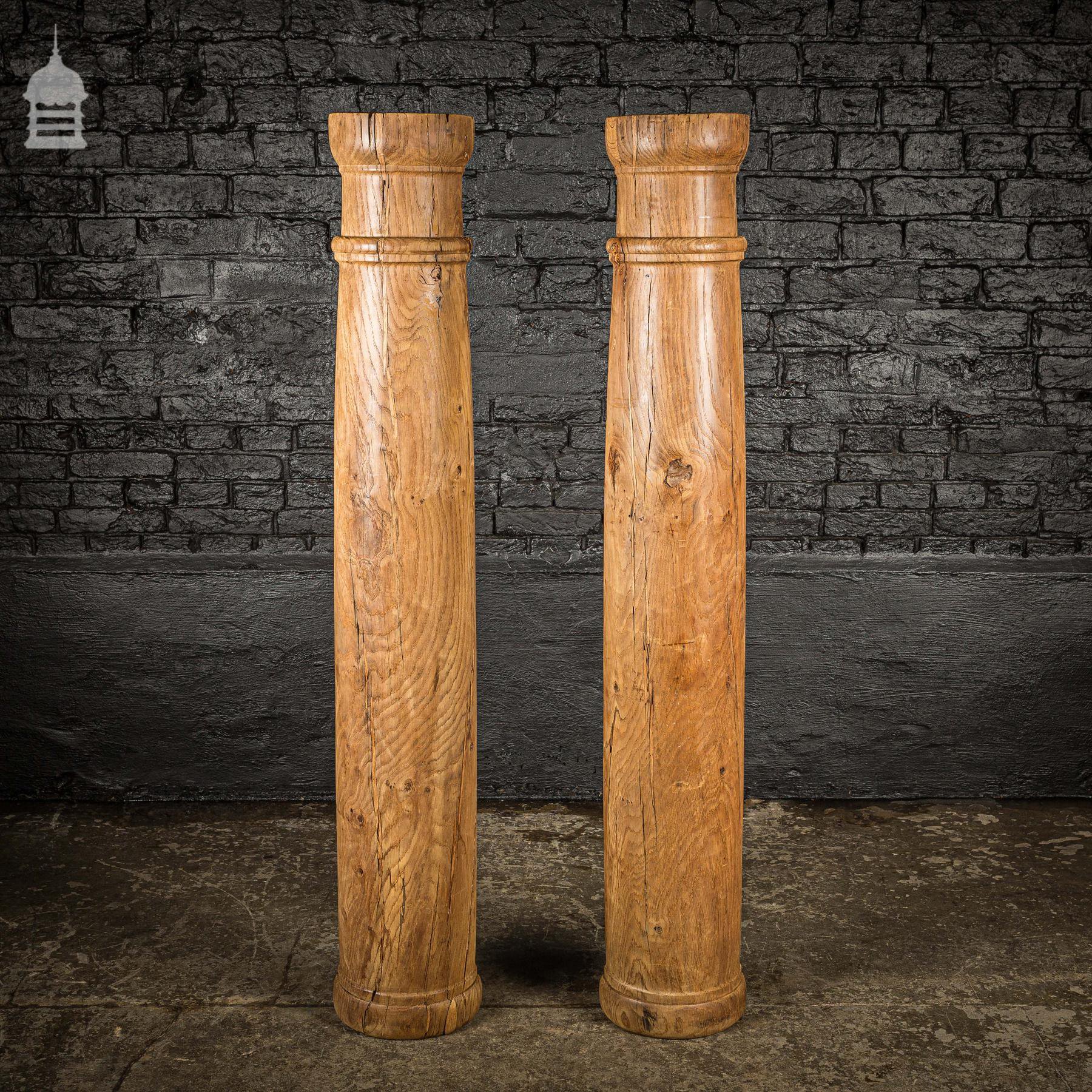 Pair of 19th C Oak Split Flanked Columns | Norfolk Reclamation