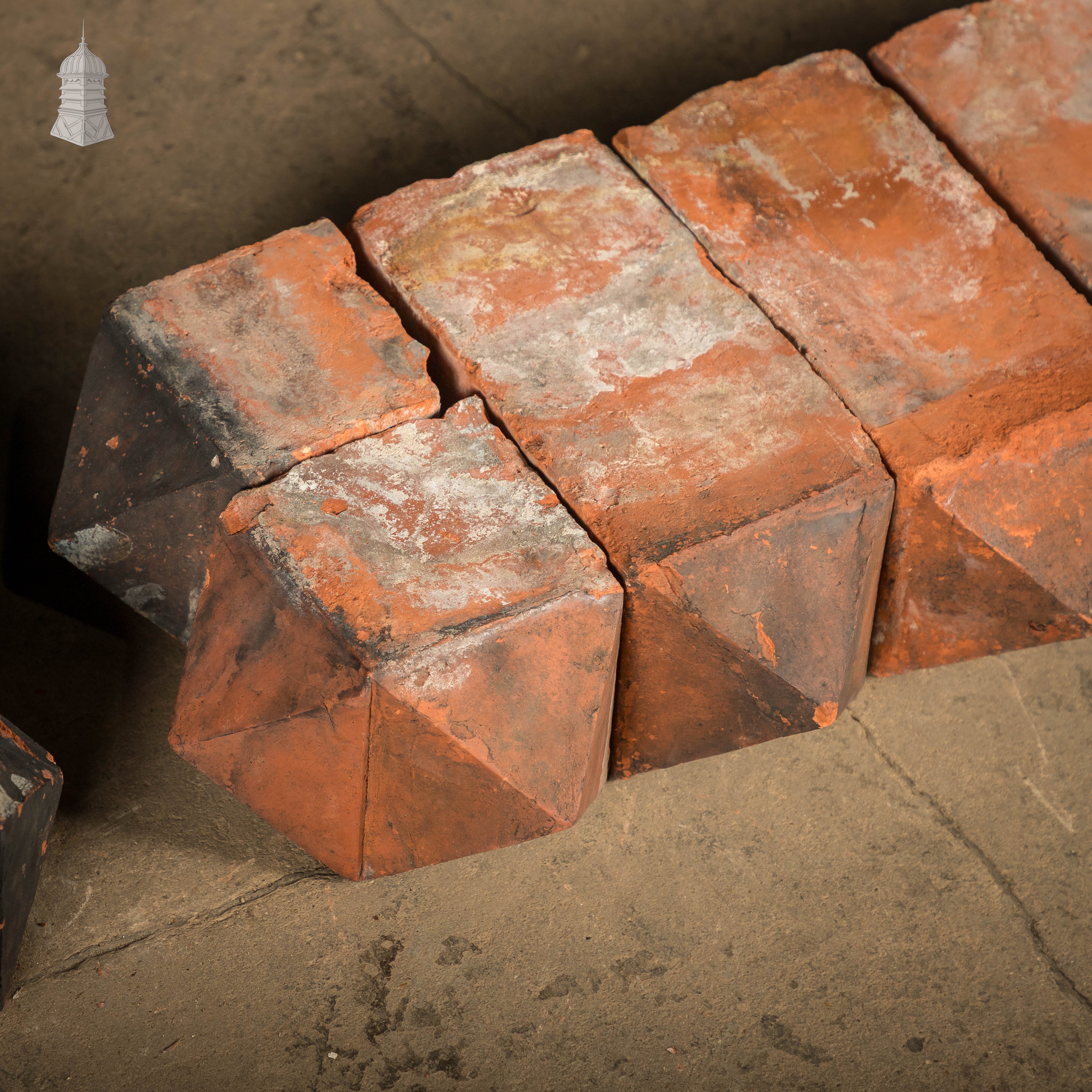 Pyramid Stud Decorative Bricks, Batch of 16 | Norfolk Reclamation