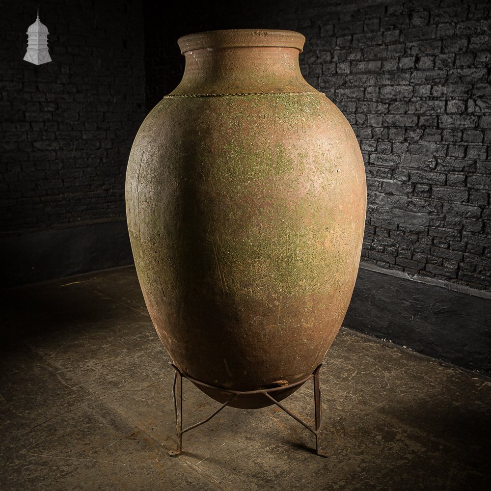 Giant Terracotta Italian Olive Pot with Stand Dated 1916 | Norfolk ...